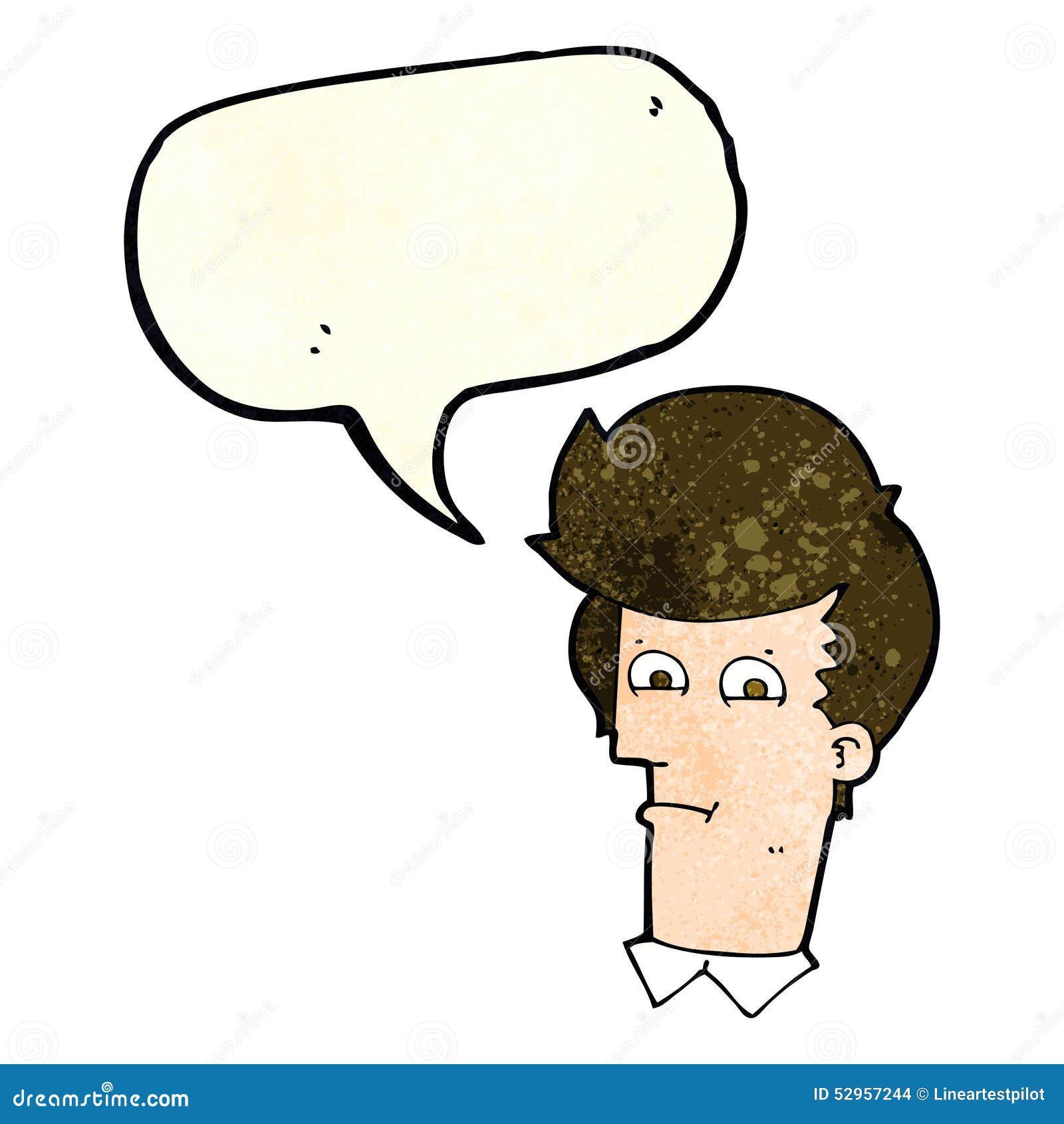 Cartoon Man Narrowing Eyes with Speech Bubble Stock Illustration ...