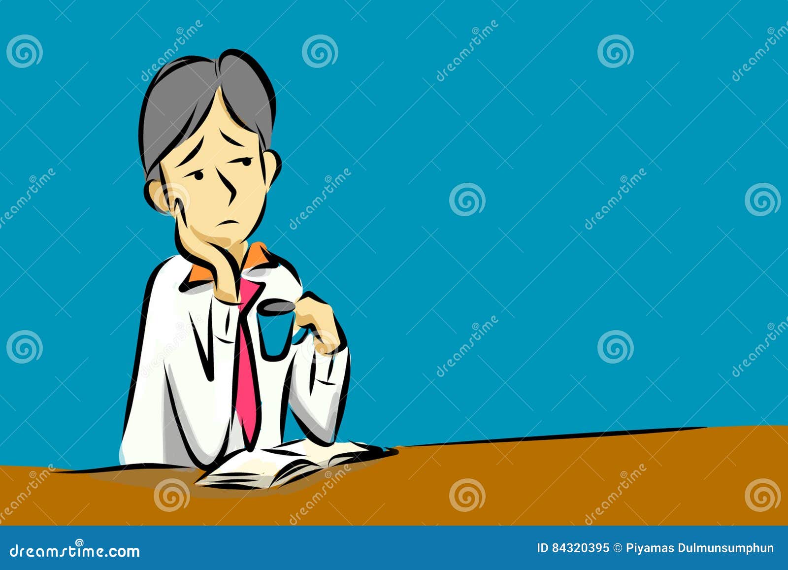 Inattentive Man Cartoon Illustration | CartoonDealer.com #45139944