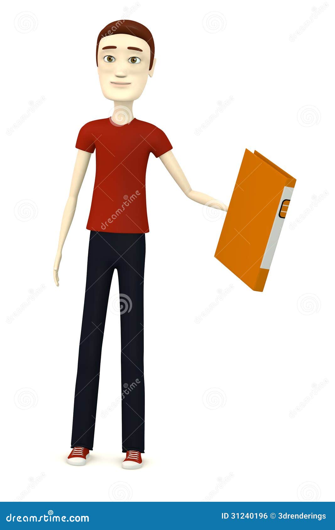 Cartoon Man with Office Files Stock Illustration - Illustration of male ...