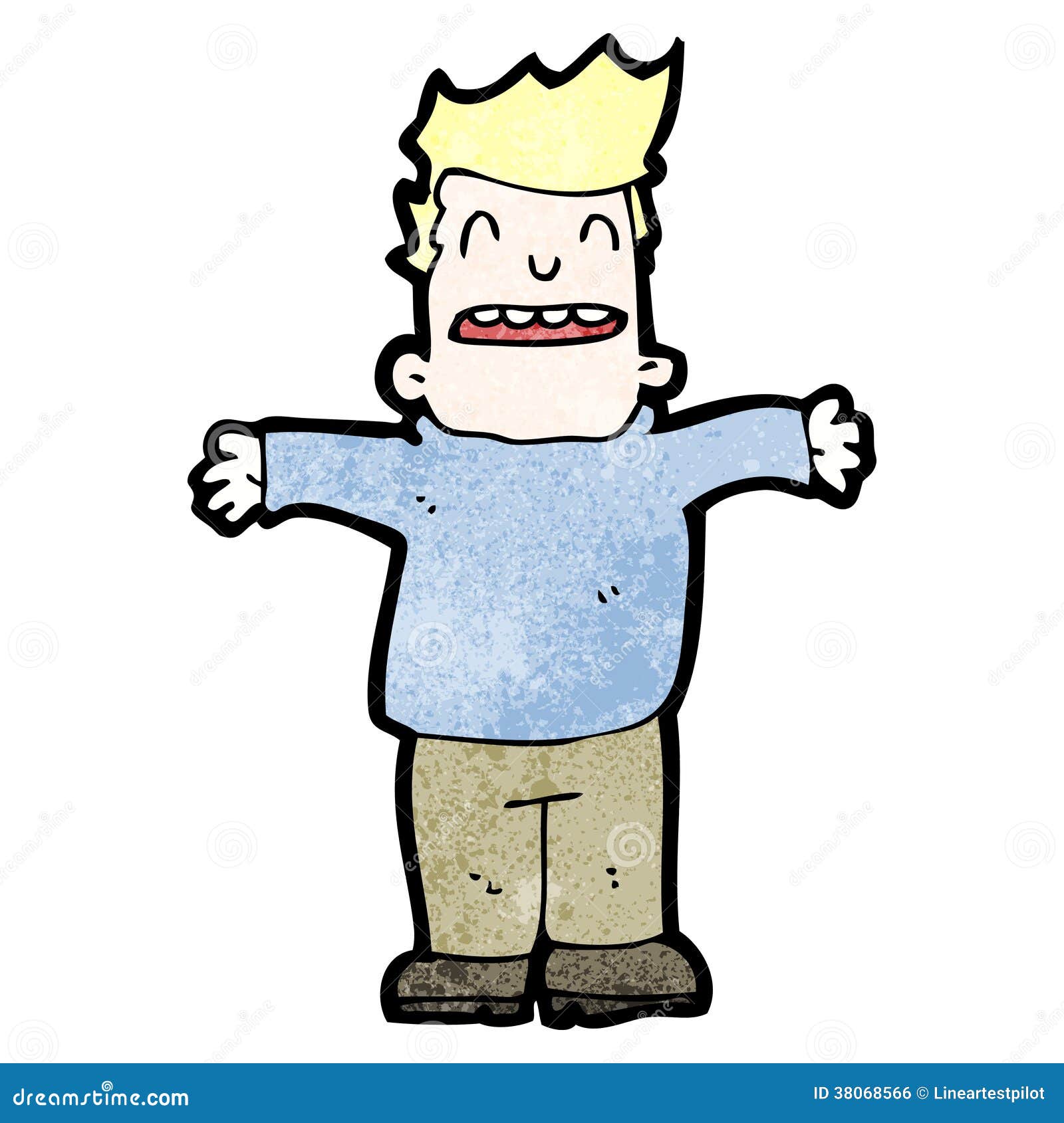 Cartoon man with open arms stock vector. Illustration of funny - 38068566
