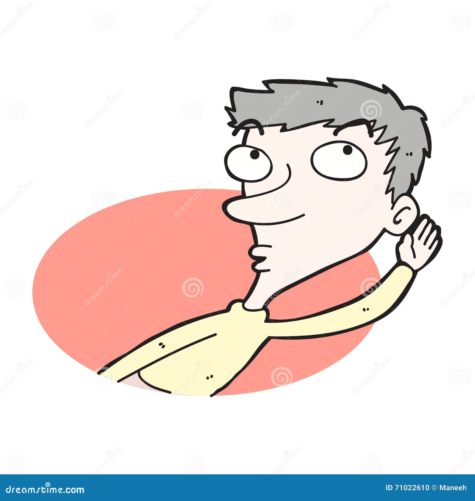 Cartoon Man Overhearing Something Stock Vector - Illustration of ears ...