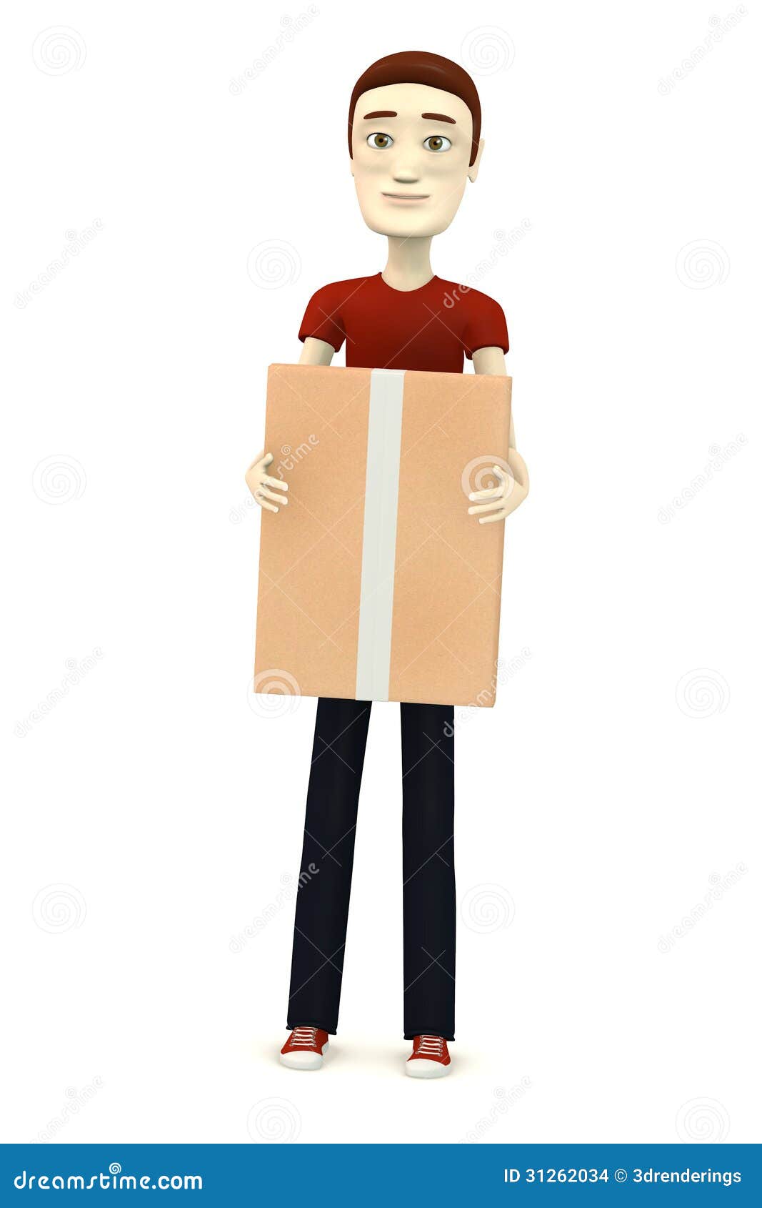 Cartoon man with package stock illustration. Illustration of business ...