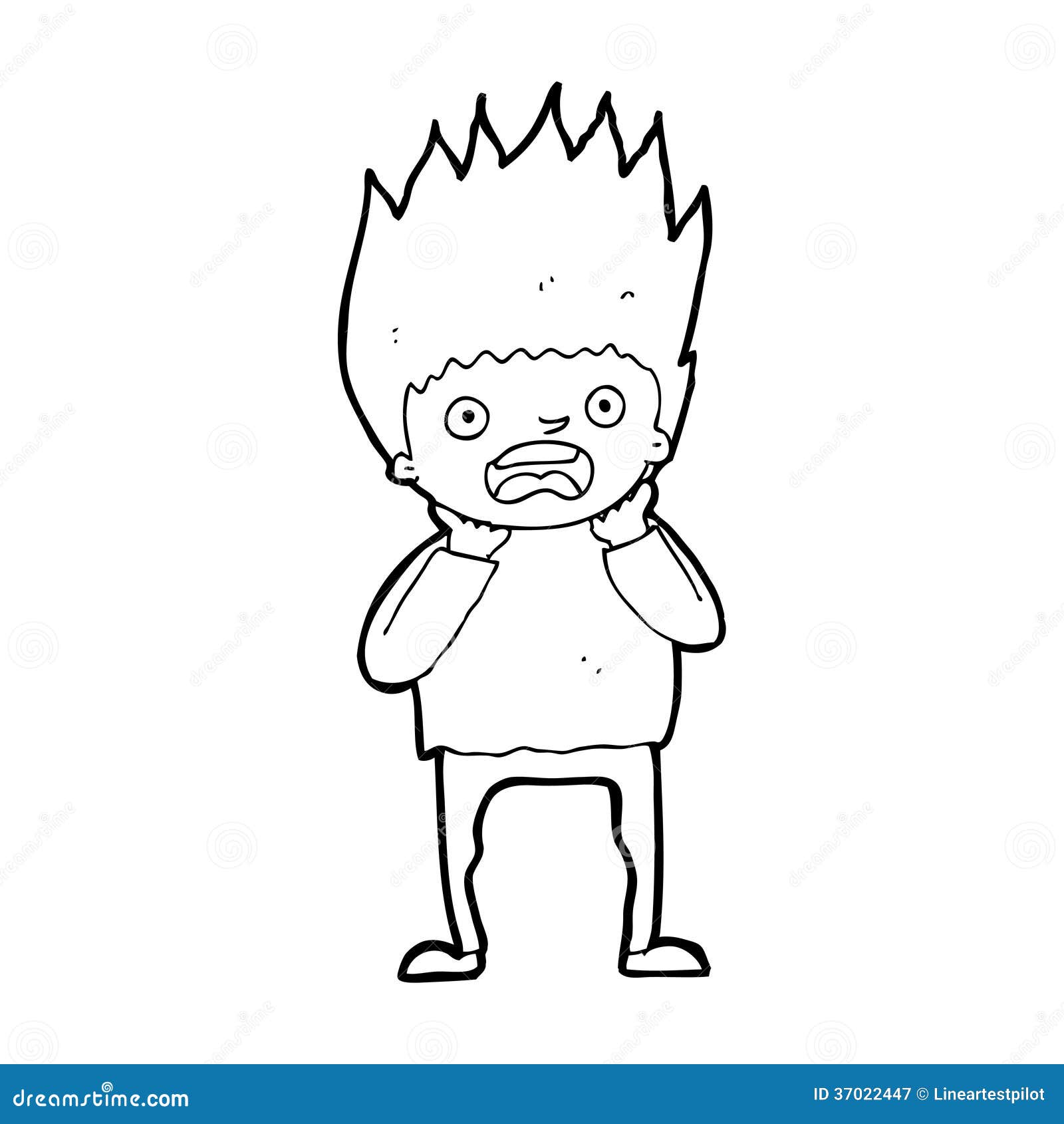 Cartoon man panicking stock illustration. Illustration of doodle - 37022447