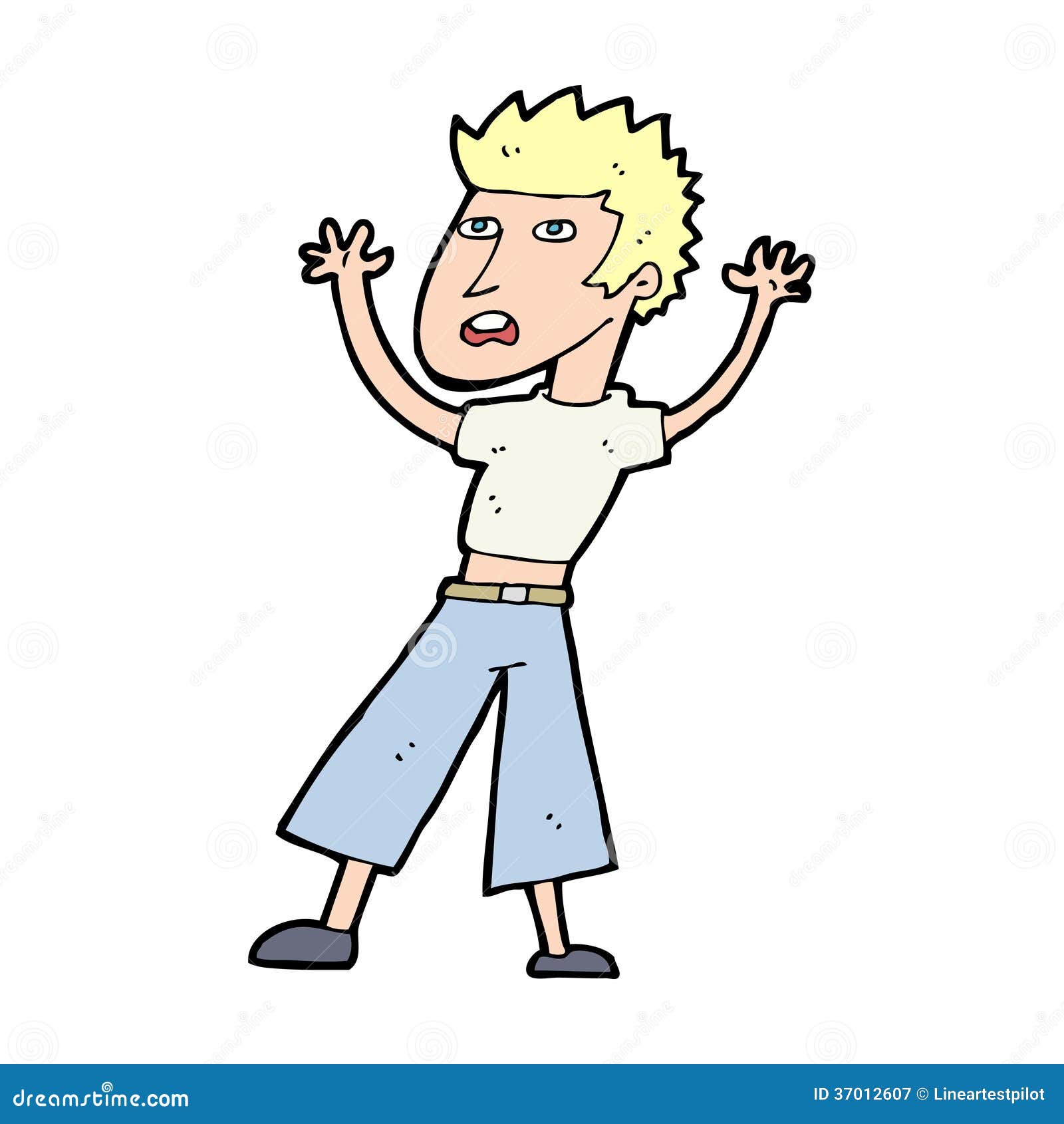 Cartoon Man Panicking | CartoonDealer.com #37012607