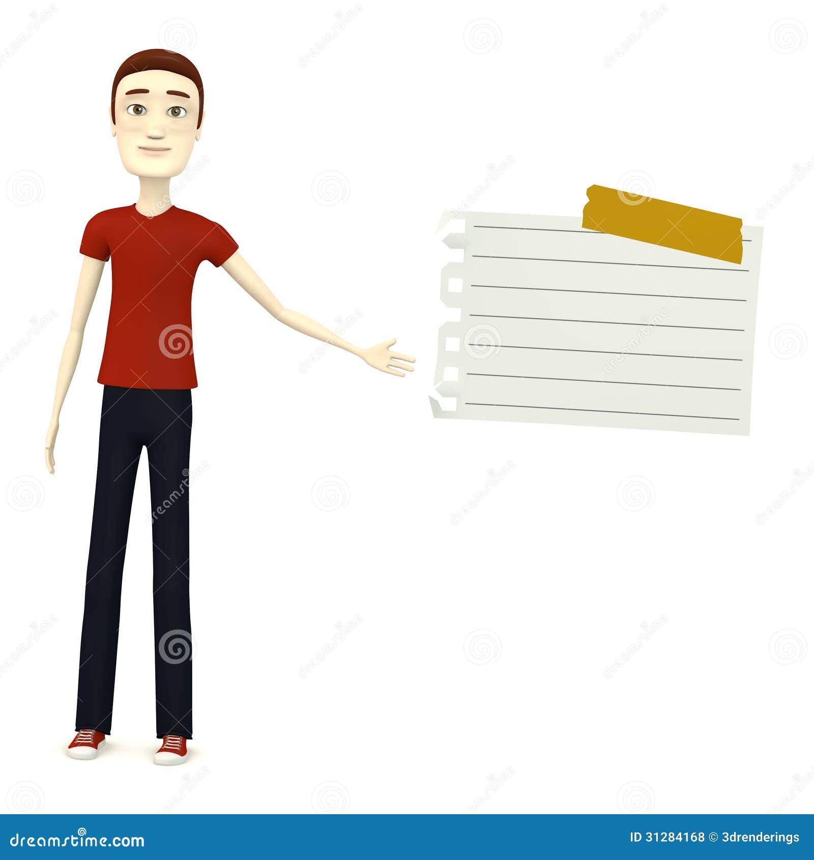 Cartoon man with paper stock illustration. Illustration of text - 31284168