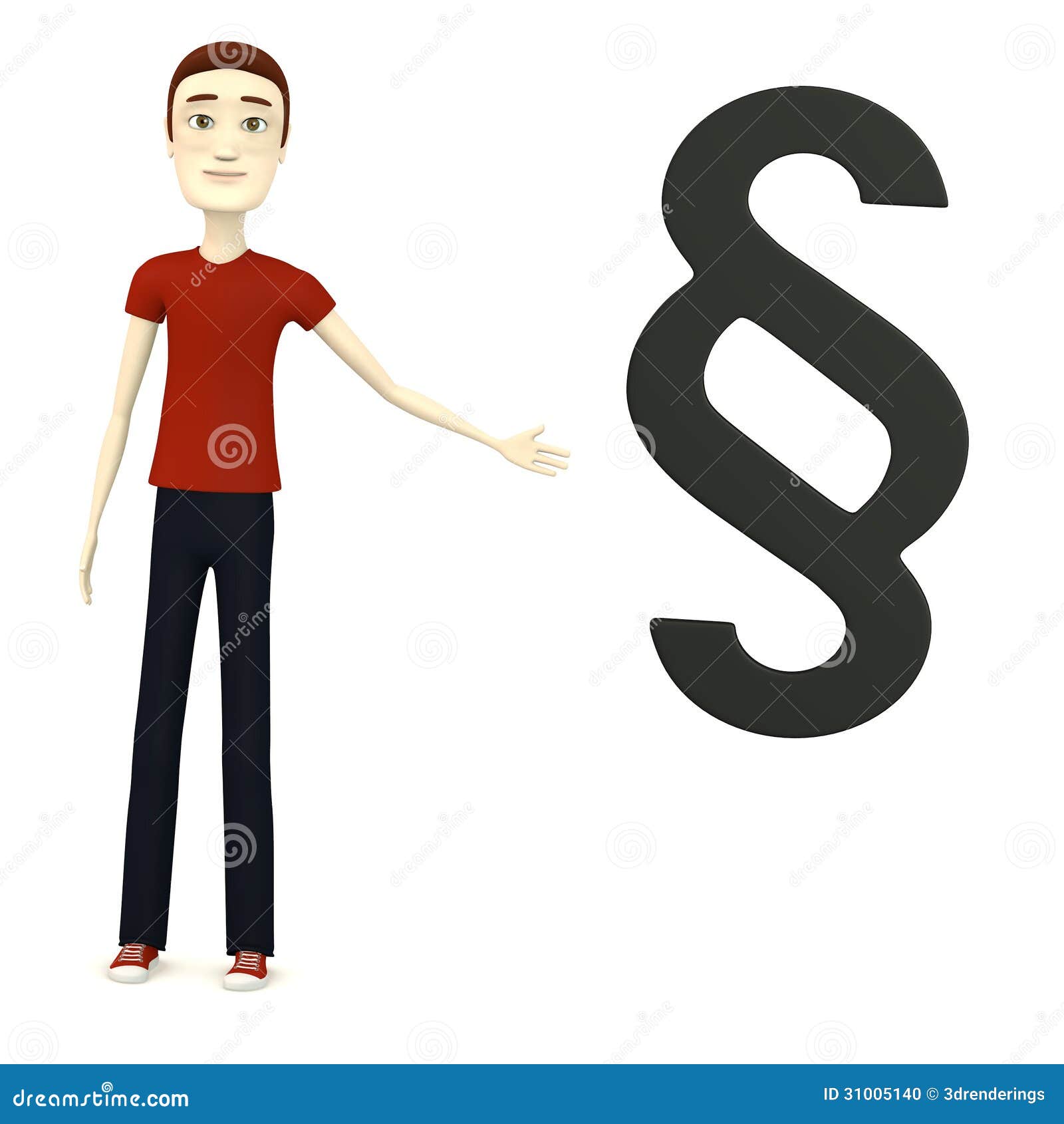 Cartoon Man with Paragraph Symbol Stock Illustration - Illustration of ...
