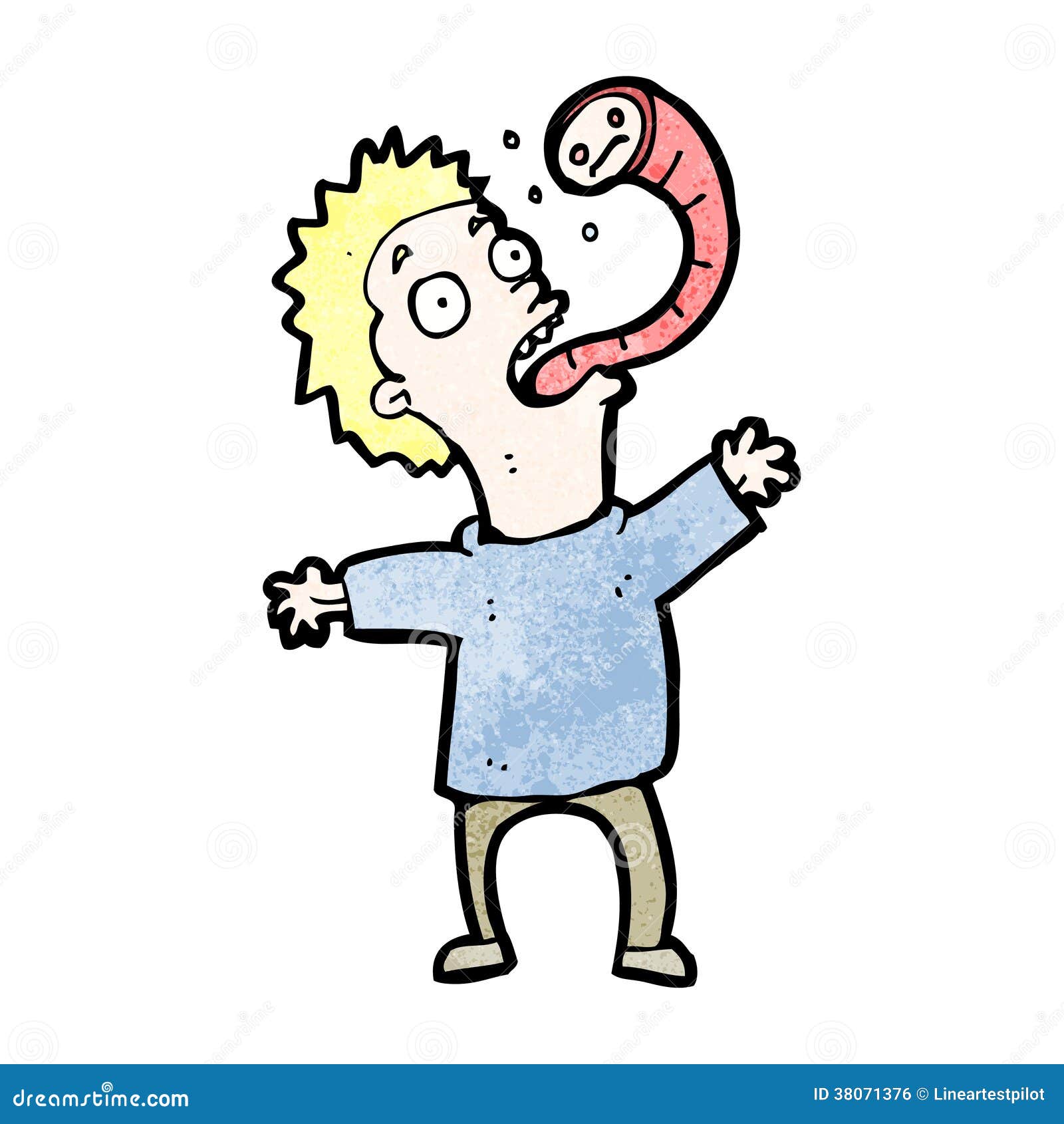 Cartoon man with parasite stock illustration. Illustration of cartoon ...