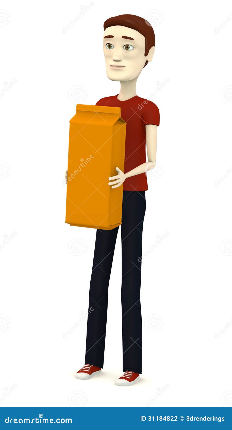 Cartoon Man With Pasta Box Stock Photography | CartoonDealer.com #31184822