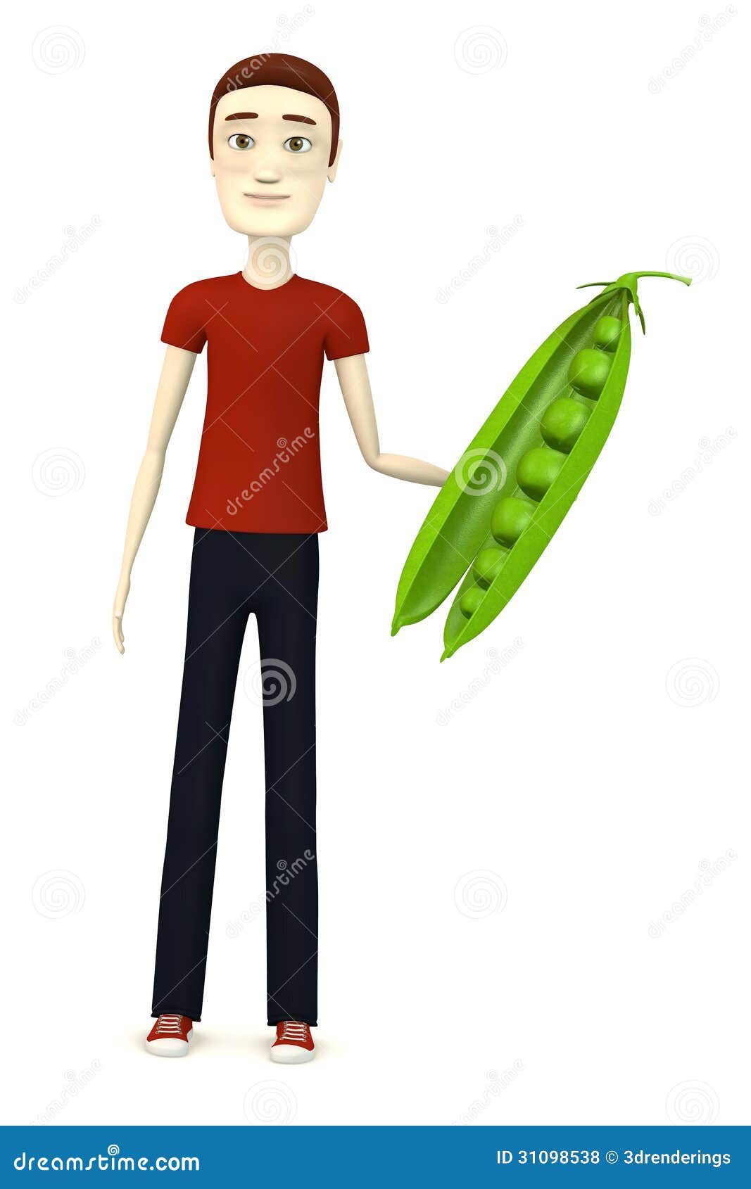 Cartoon man with pea stock illustration. Illustration of business ...