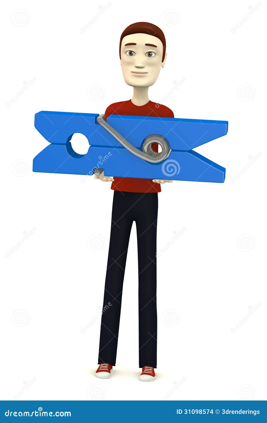 Cartoon man with peg stock illustration. Illustration of character ...