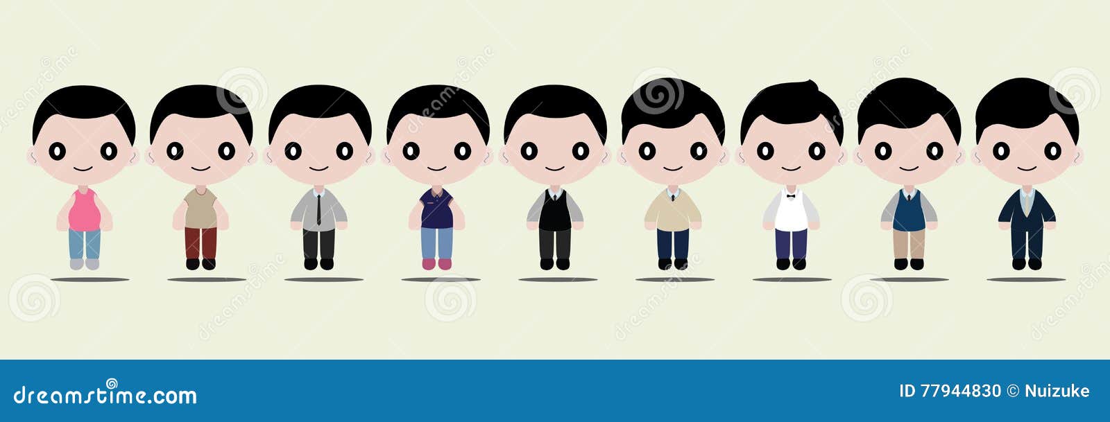 Cartoon man people set stock vector. Illustration of person - 77944830