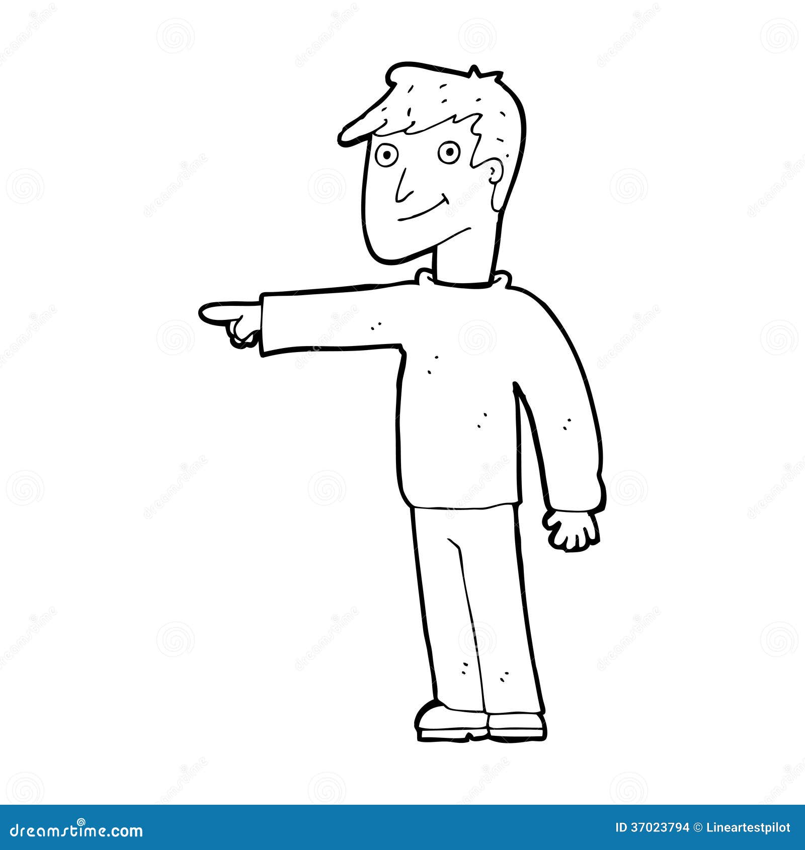 Cartoon man pointing stock illustration. Illustration of drawn - 37023794