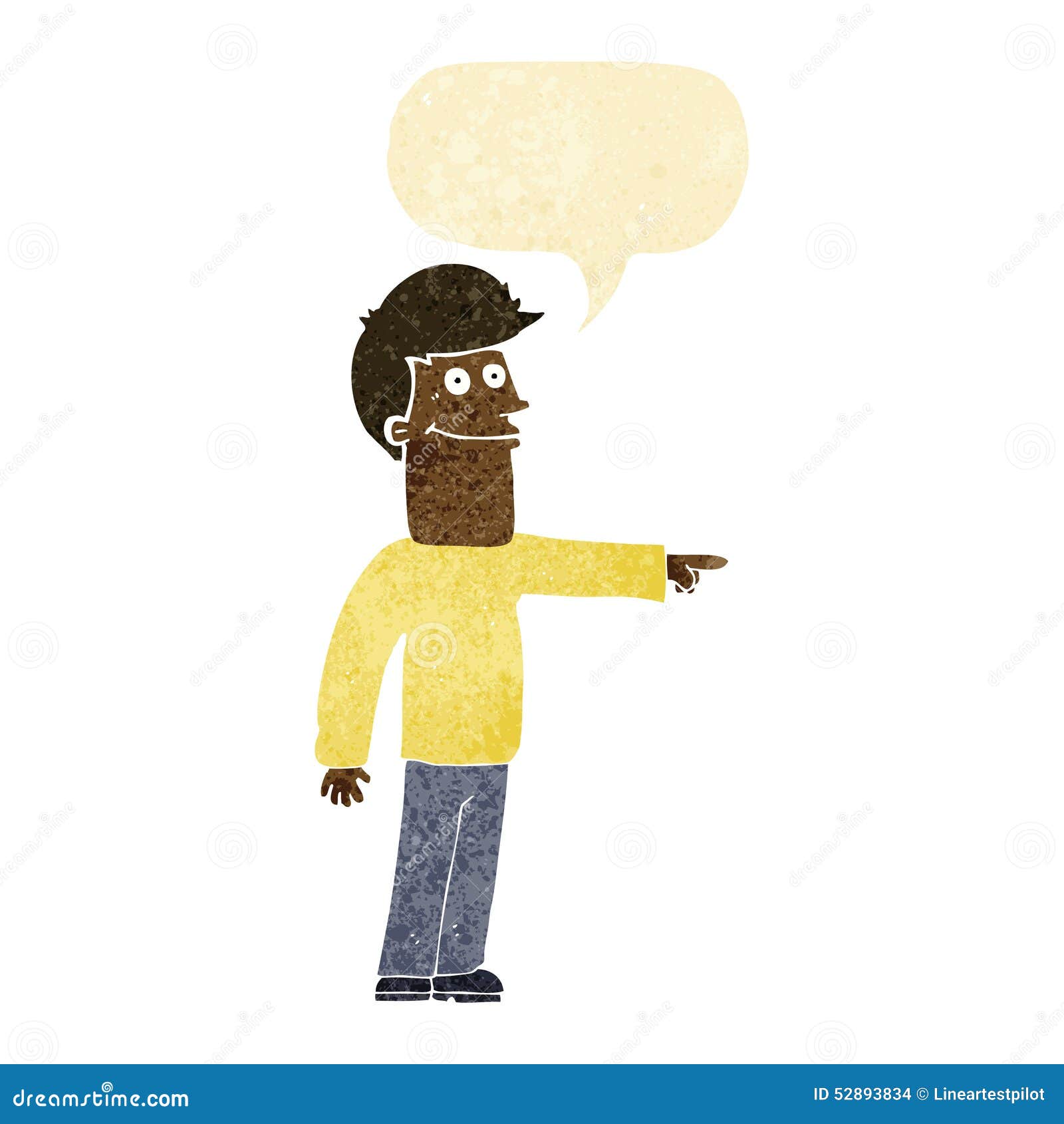 Cartoon Man Pointing with Speech Bubble Stock Illustration ...