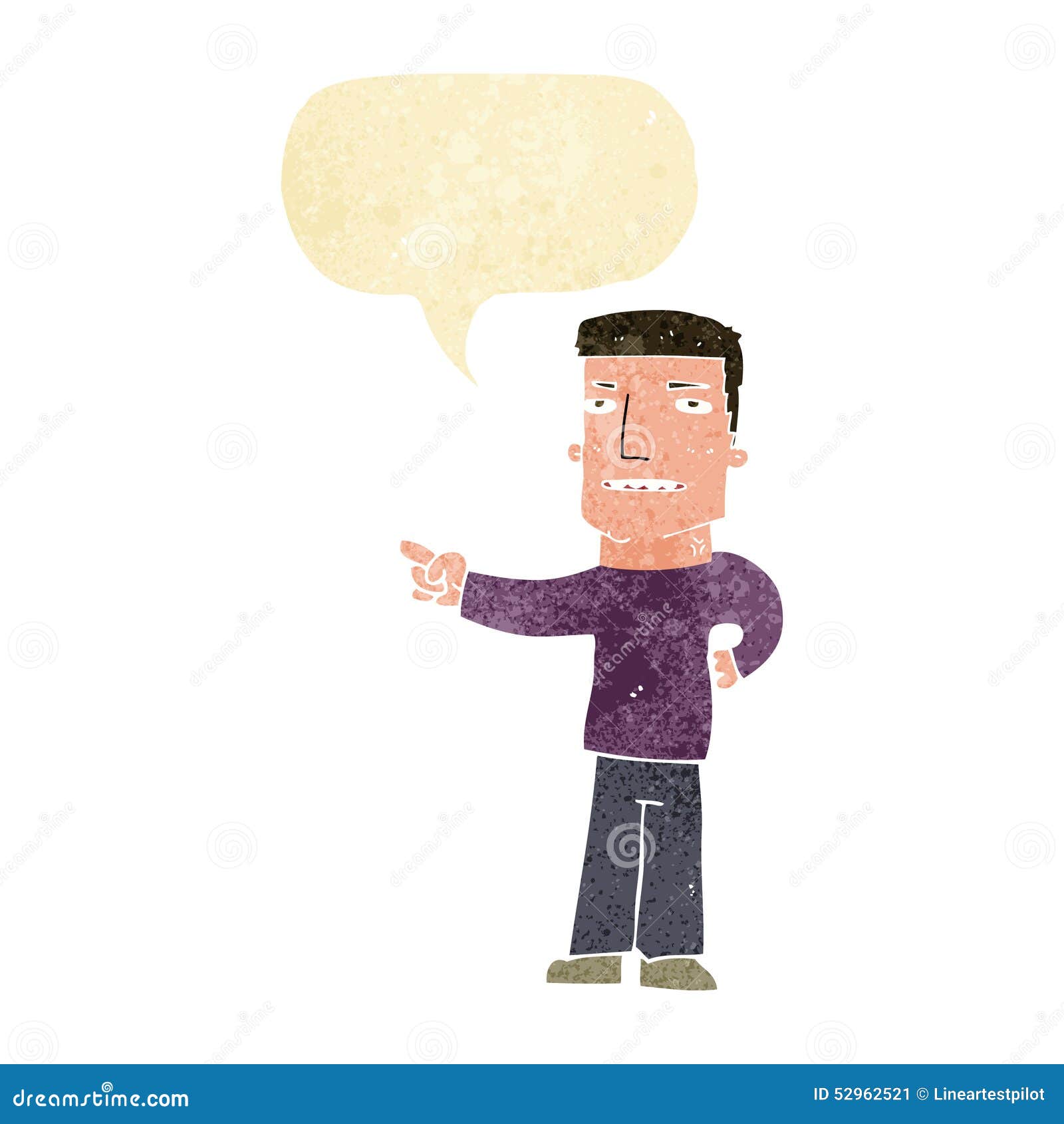 Cartoon Man Pointing with Speech Bubble Stock Illustration ...