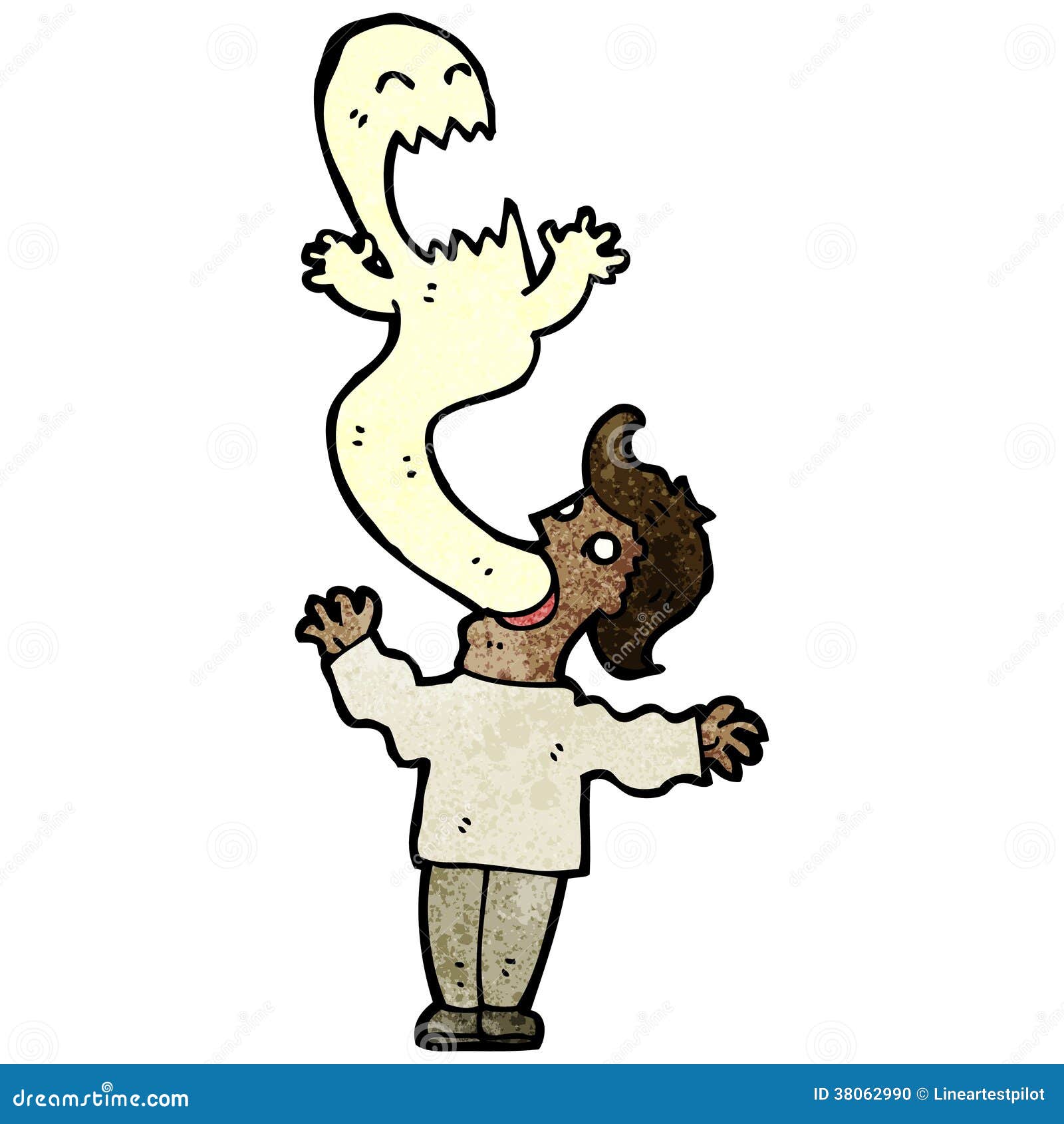 Drawing Of A Possessed, Frightening, Insane, Crazy Female. Royalty-Free ...