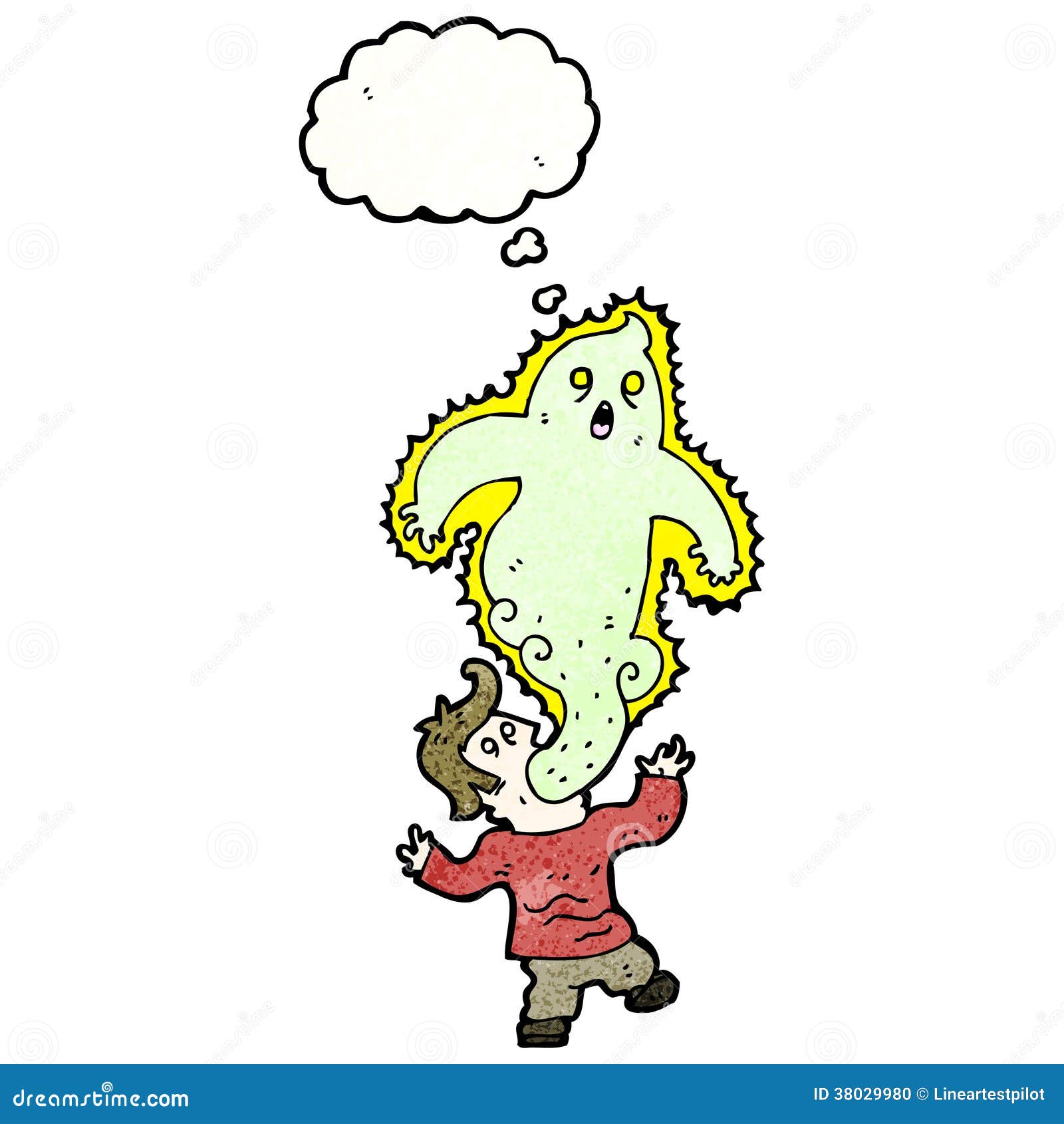 Cartoon Man Possessed by Ghost Stock Vector - Illustration of drawn ...