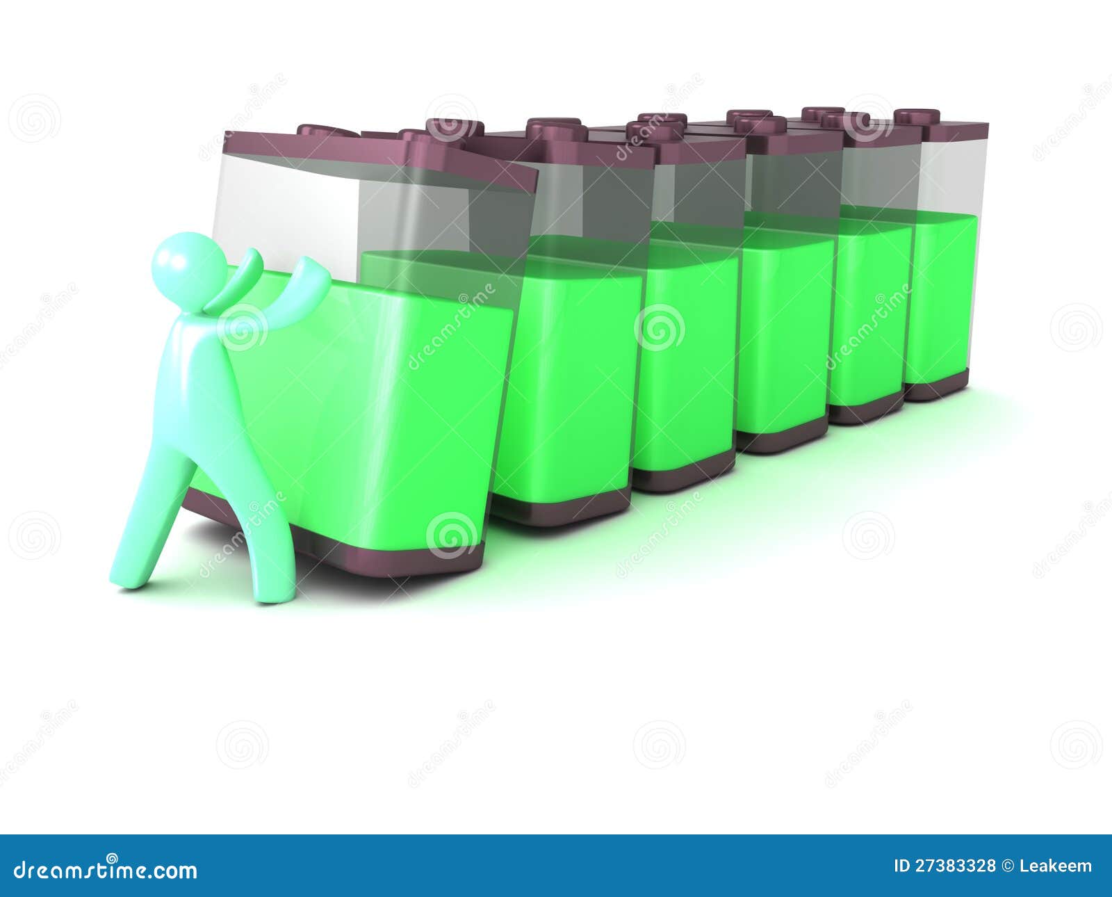 Cartoon Man Pushing 9V Batteries Stock Illustration - Illustration of ...