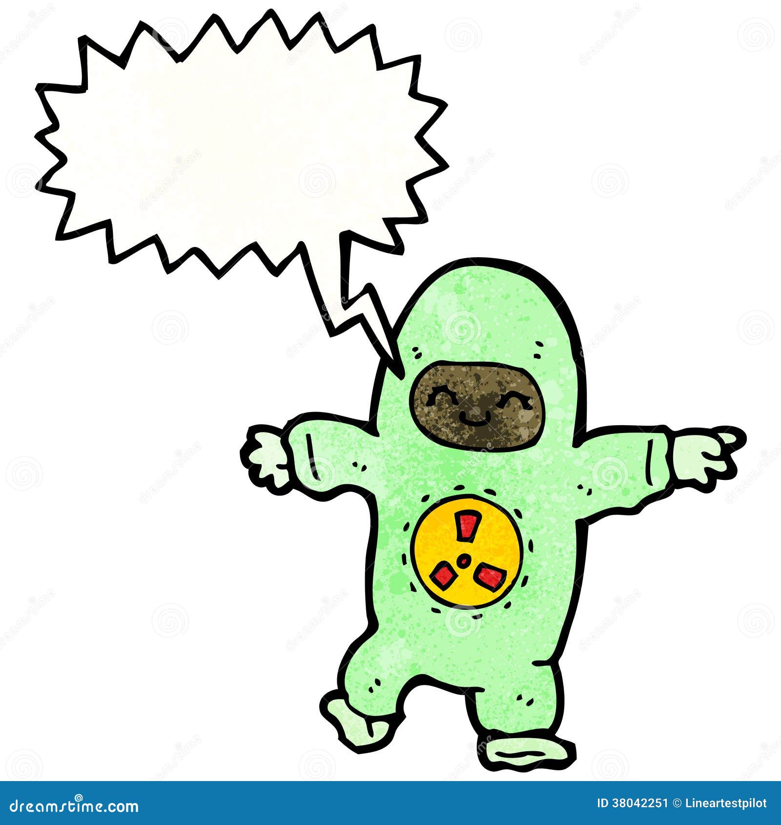 Cartoon Man In Radiation Suit | CartoonDealer.com #38042251