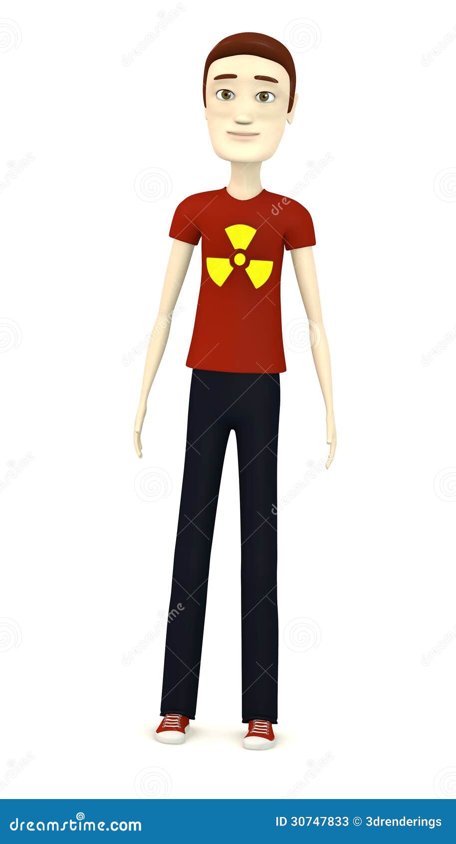 Cartoon Man with Radioactive Symbol Stock Illustration - Illustration ...