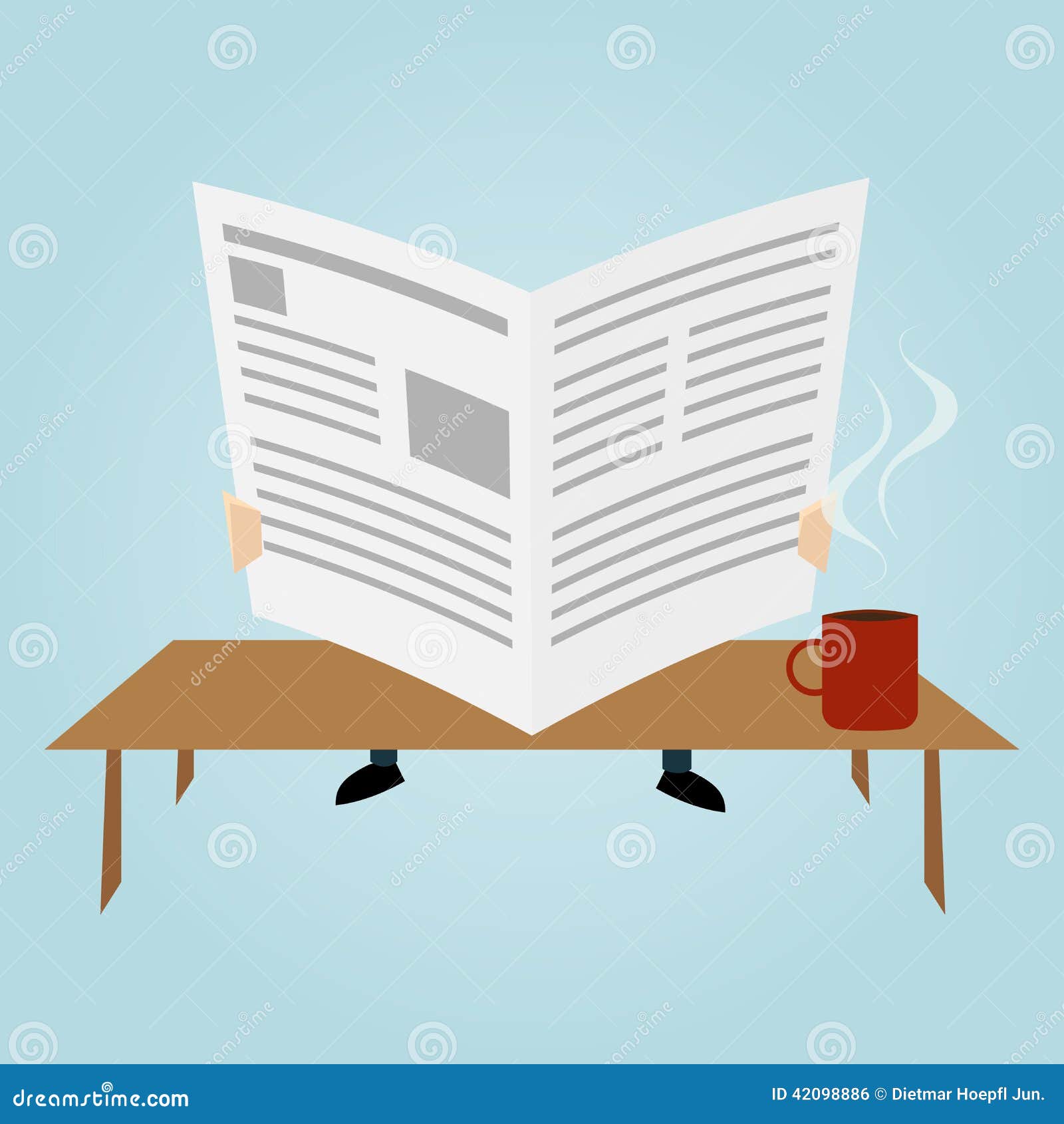 Cartoon Man is Reading Newspaper Stock Vector - Illustration of ...