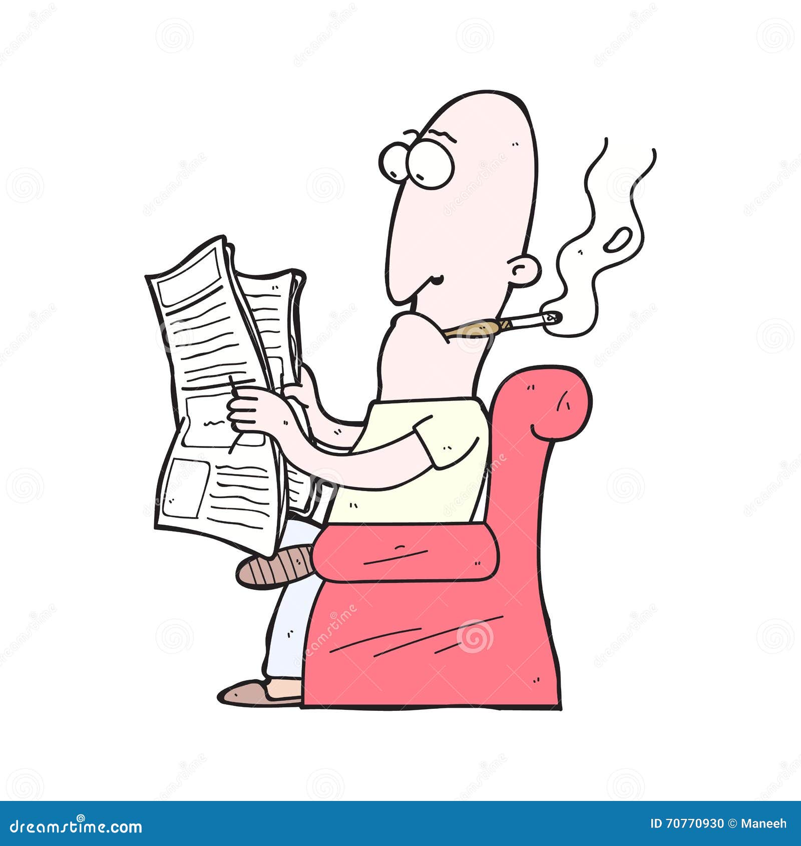 Cartoon Man Reading Newspaper Vector Illustration | CartoonDealer.com ...