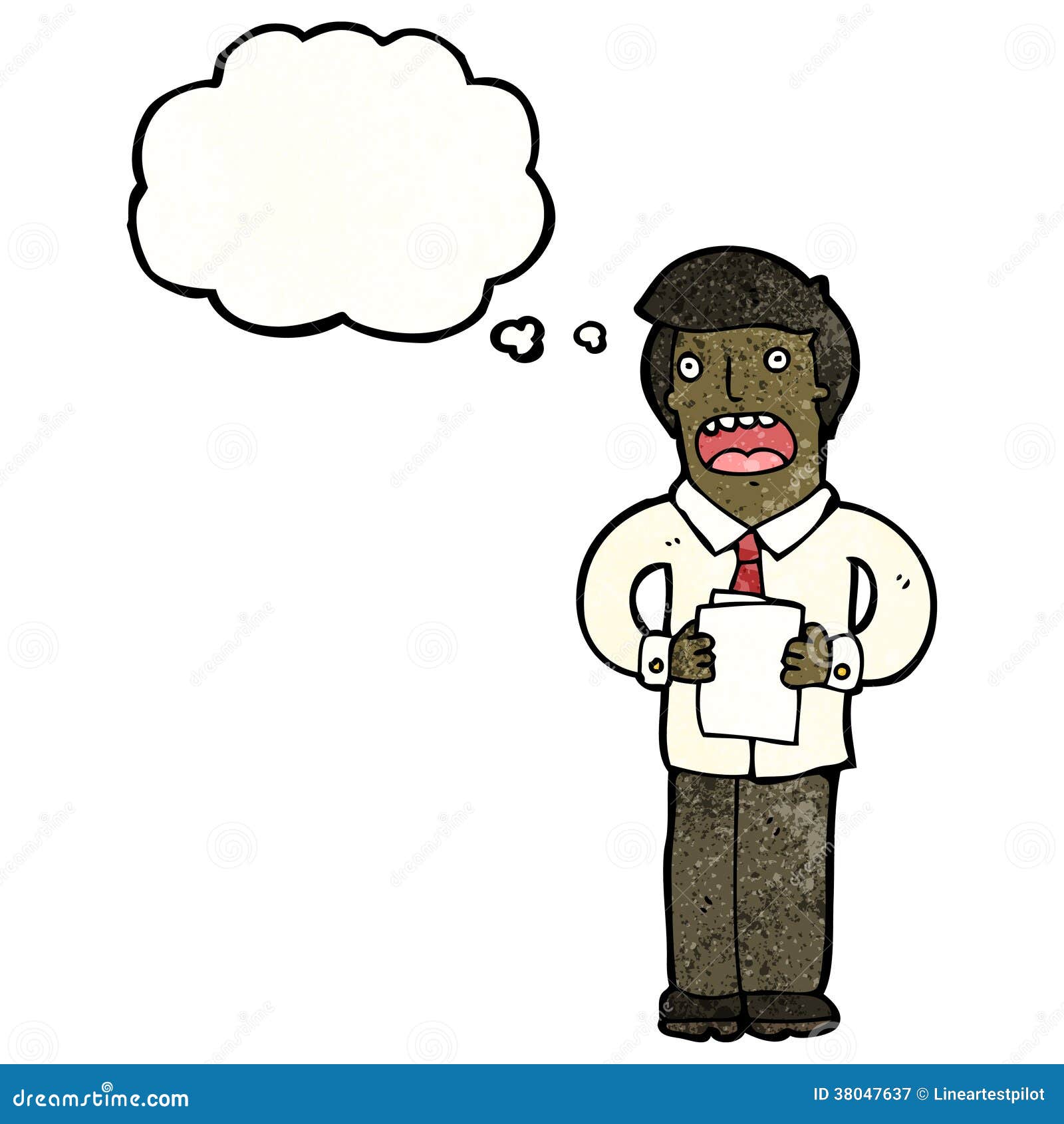 Cartoon Man Reading from Notes Stock Vector - Illustration of funny ...