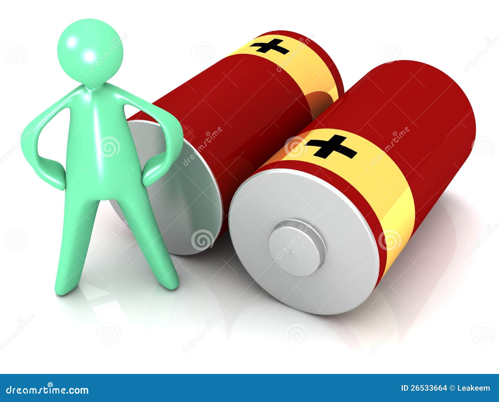 Cartoon Man And Red Batteries | CartoonDealer.com #26533664