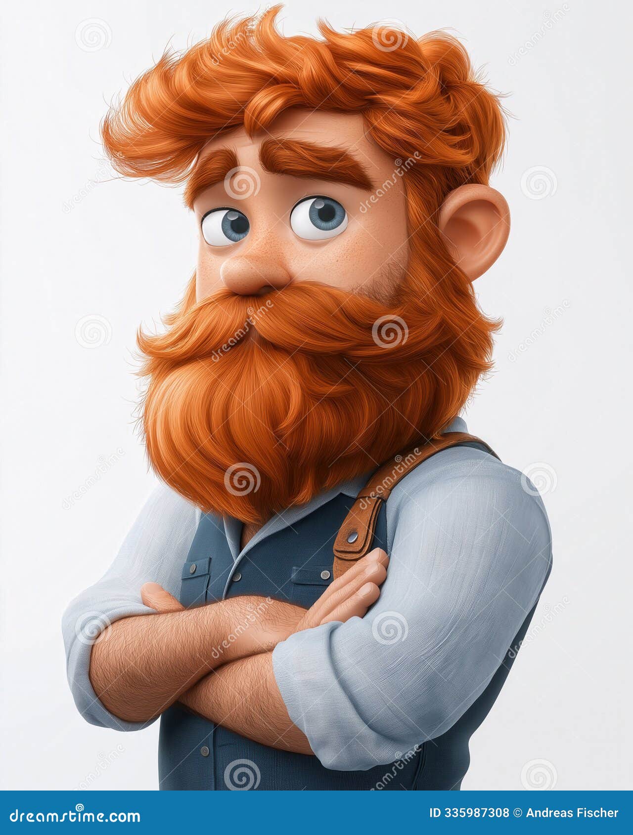Cartoon Man with Red Hair and Thick Beard. Stock Photo - Image of ...