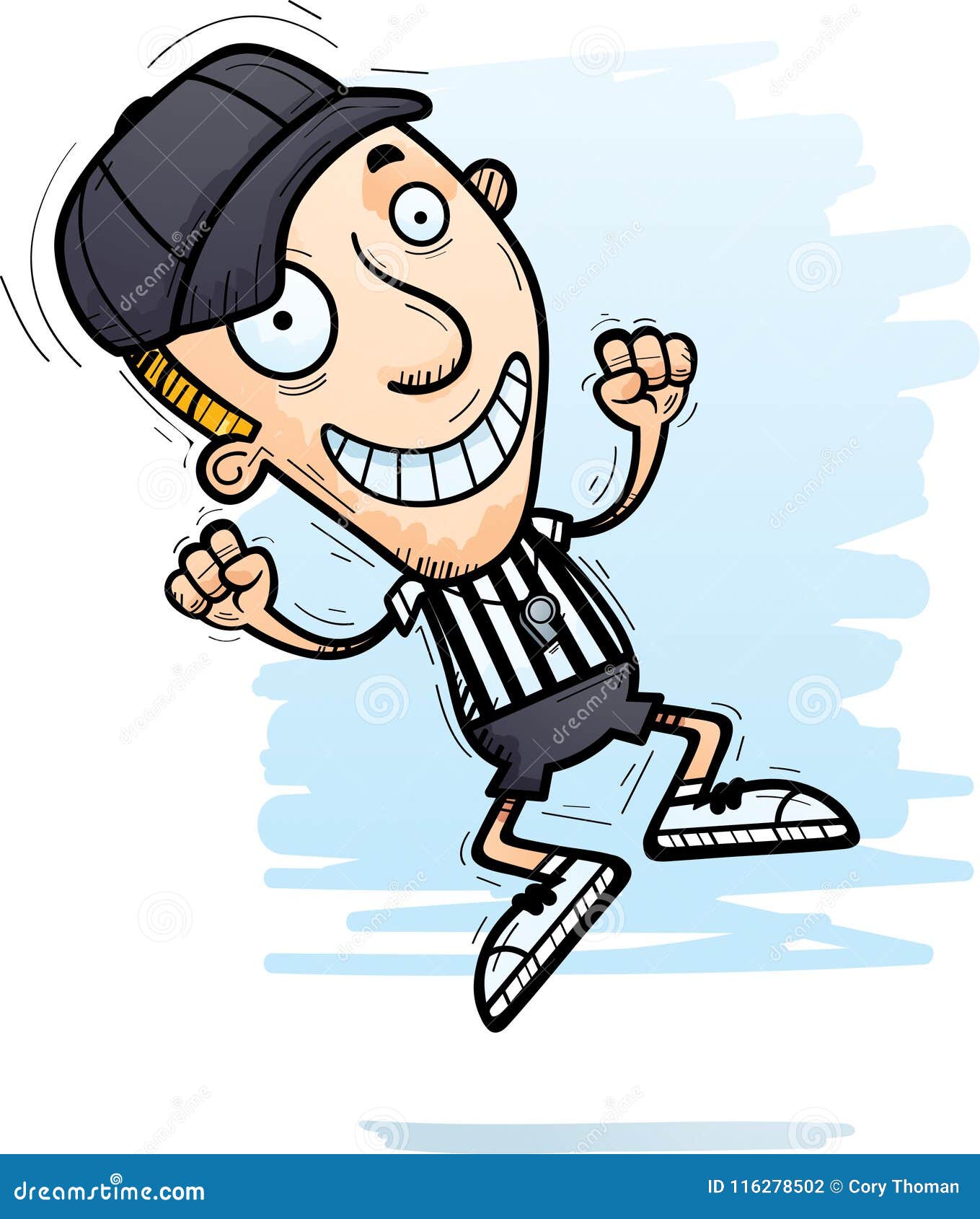 Cartoon Man Referee Jumping Stock Vector - Illustration of sports ...