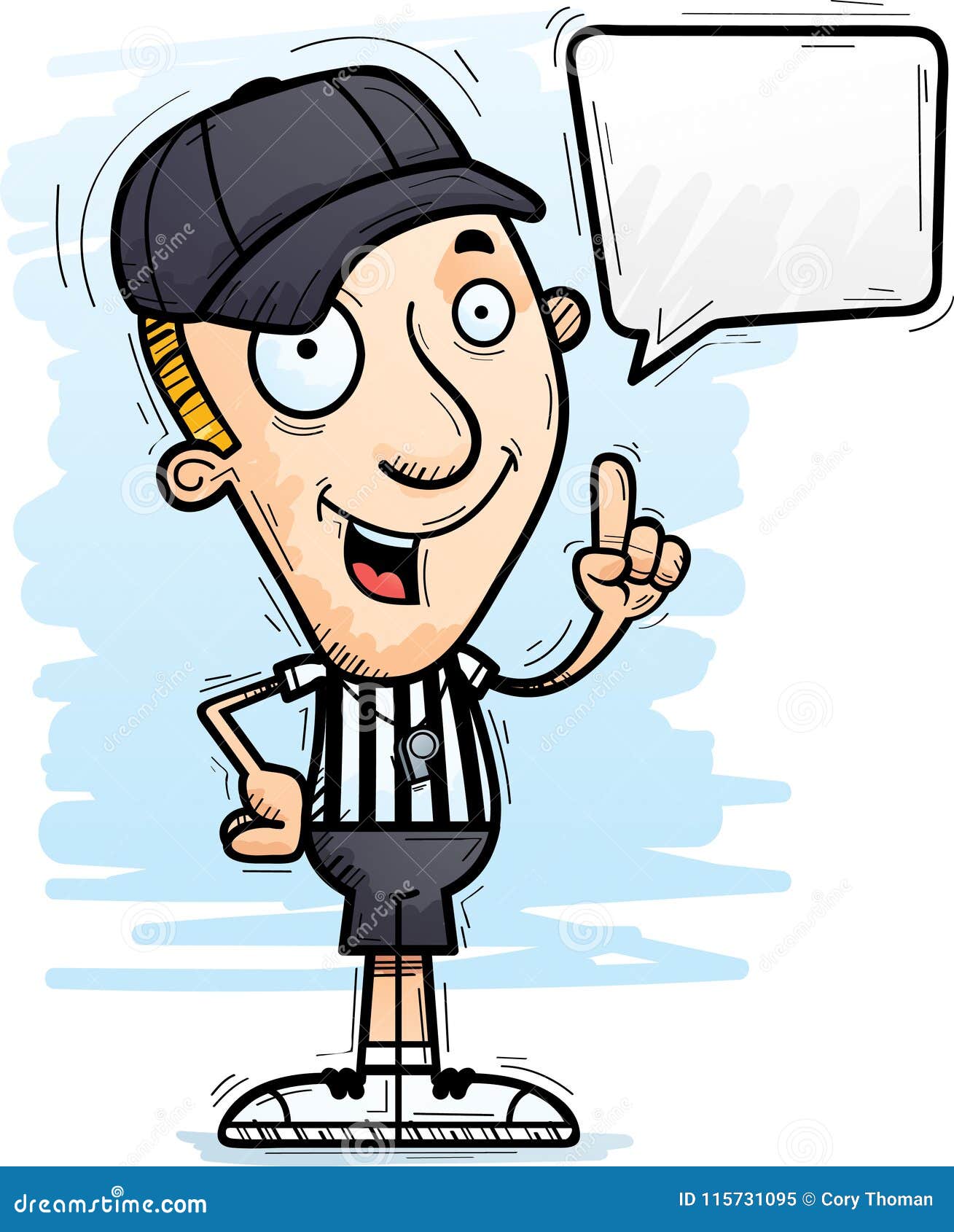 Cartoon Man Referee Talking Stock Vector - Illustration of balloon ...