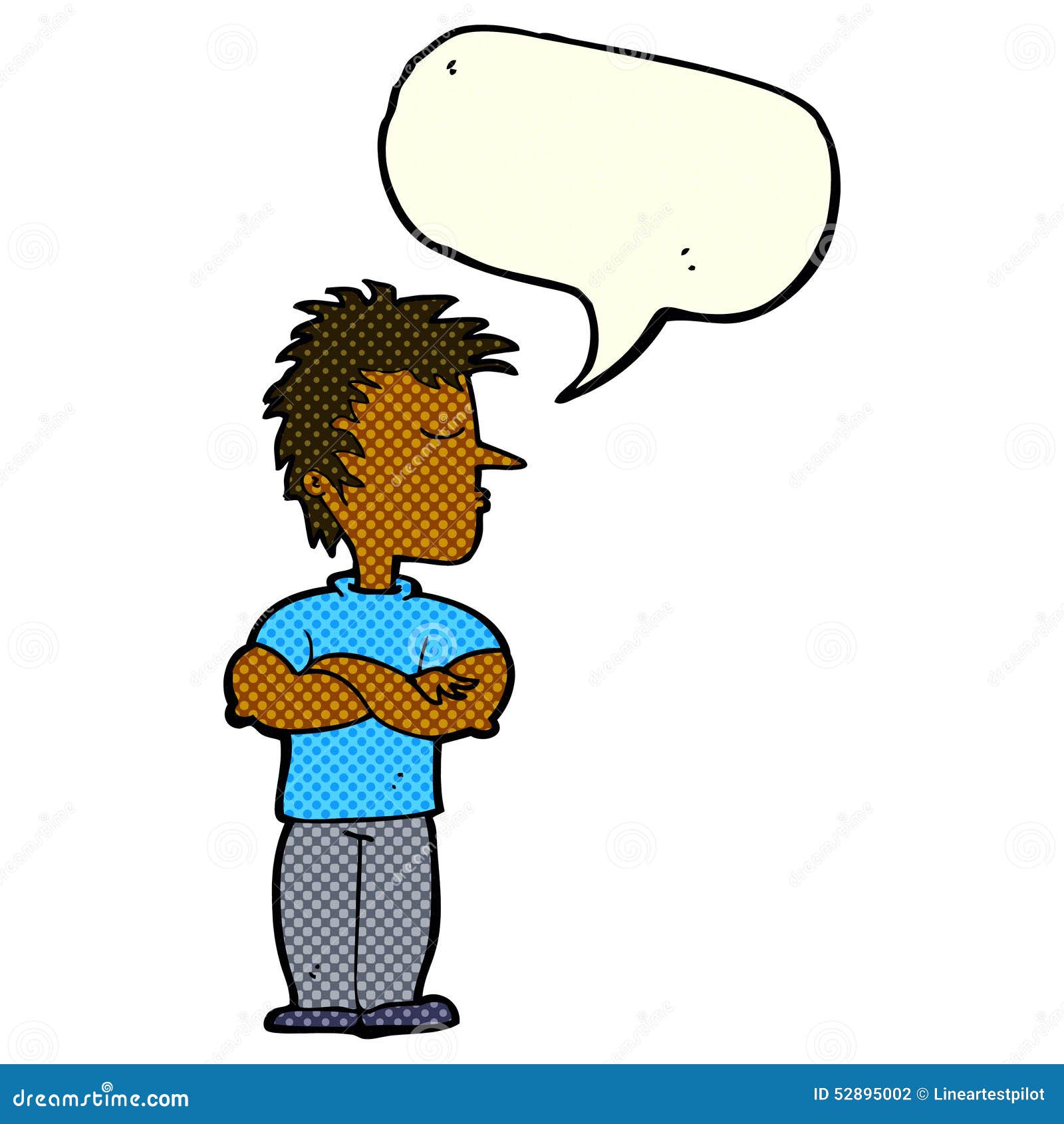 Cartoon Man Refusing To Listen with Speech Bubble Stock Illustration ...