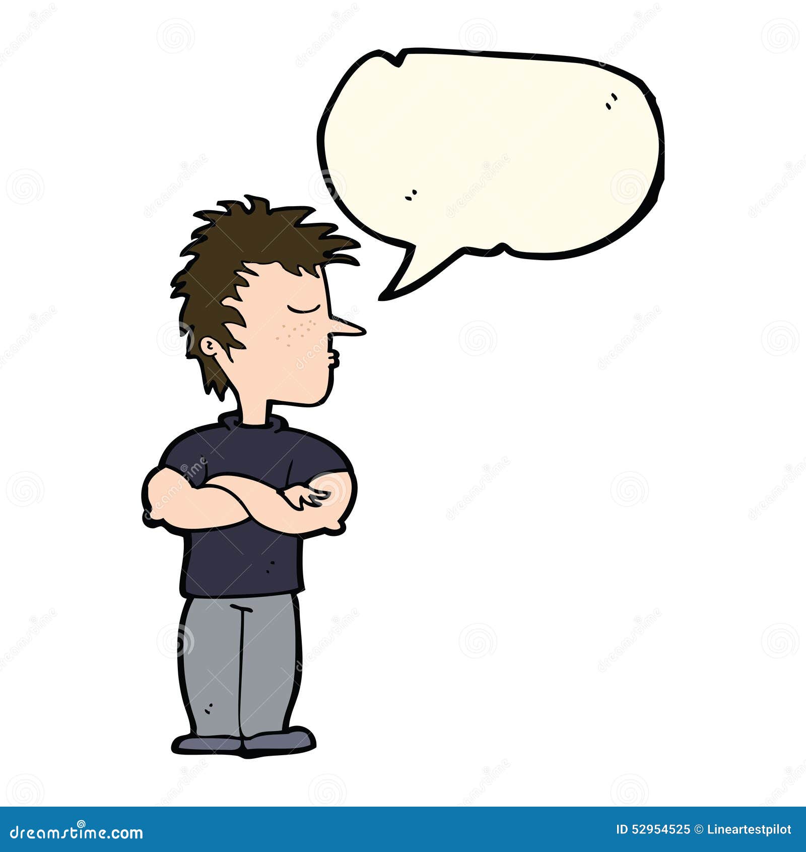 Cartoon Man Refusing To Listen with Speech Bubble Stock Illustration ...