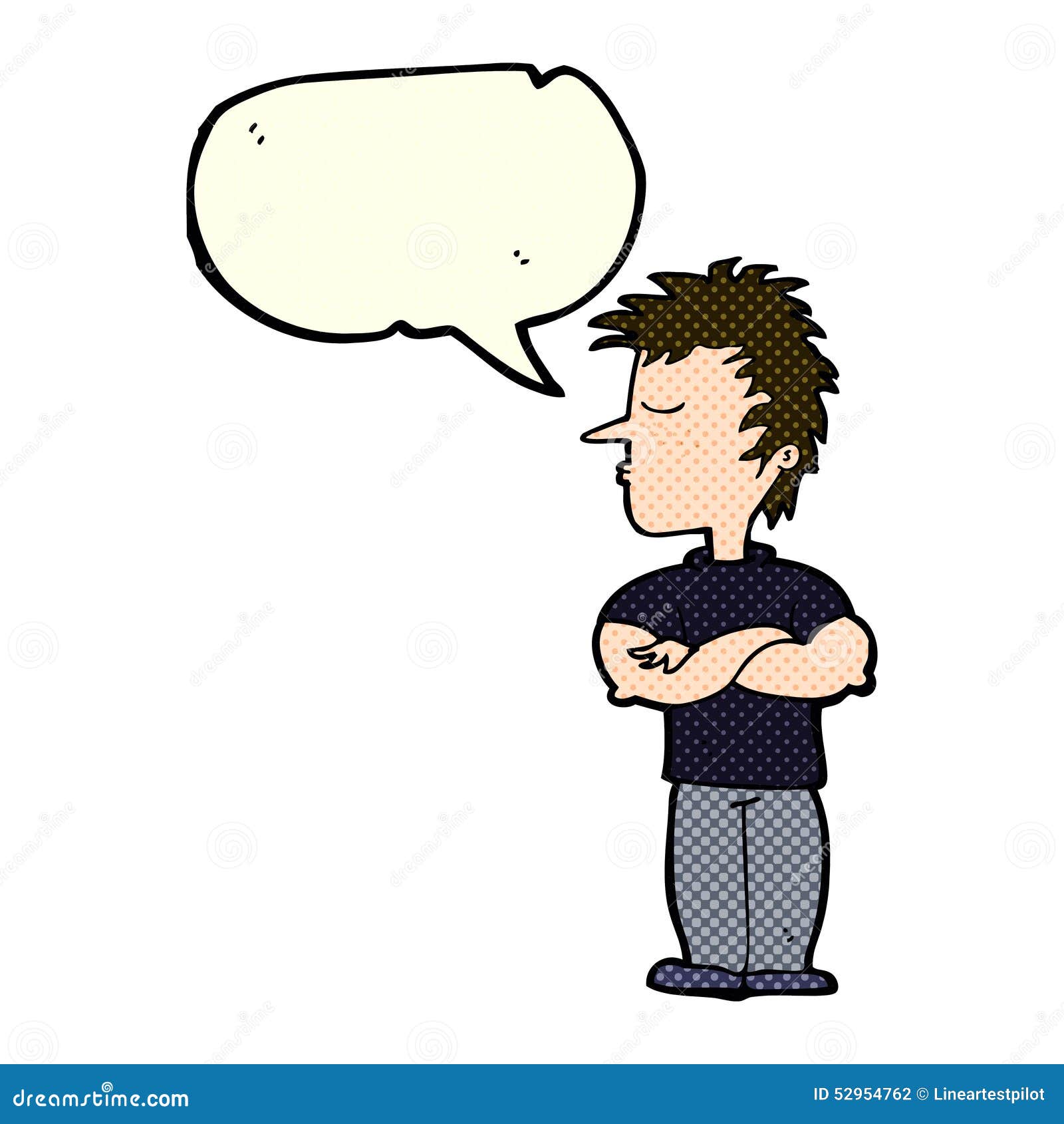 Cartoon Man Refusing To Listen with Speech Bubble Stock Illustration ...