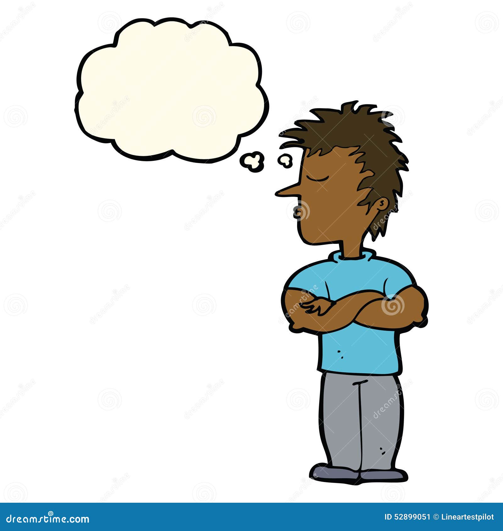 Cartoon Man Refusing To Listen with Thought Bubble Stock Illustration ...