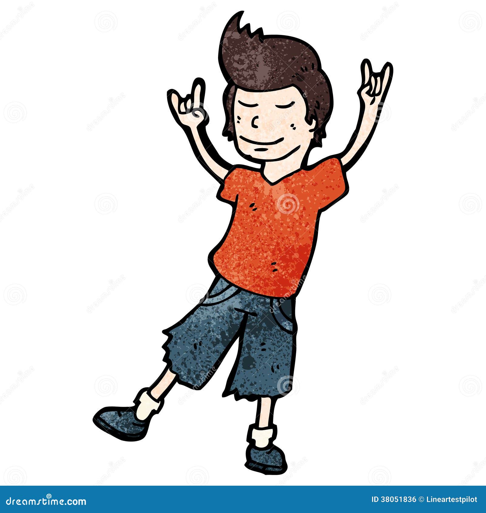 Cartoon man rocking out stock vector. Illustration of male - 38051836
