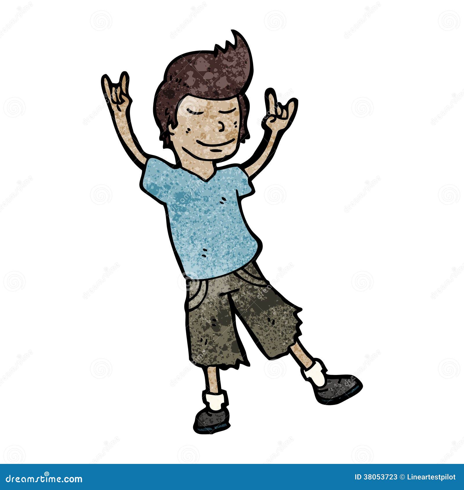 Cartoon man rocking out stock vector. Illustration of character - 38053723