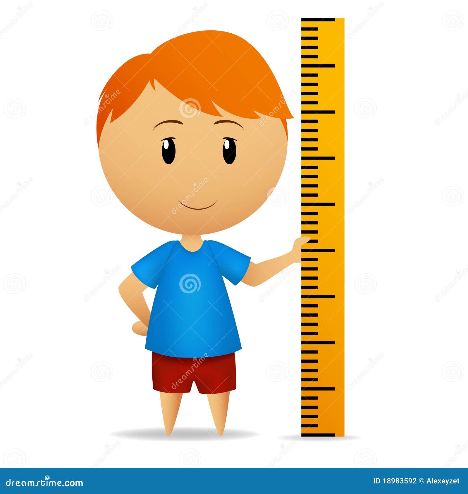 Cartoon Man With Ruler Straightedge Vector Illustration | CartoonDealer ...
