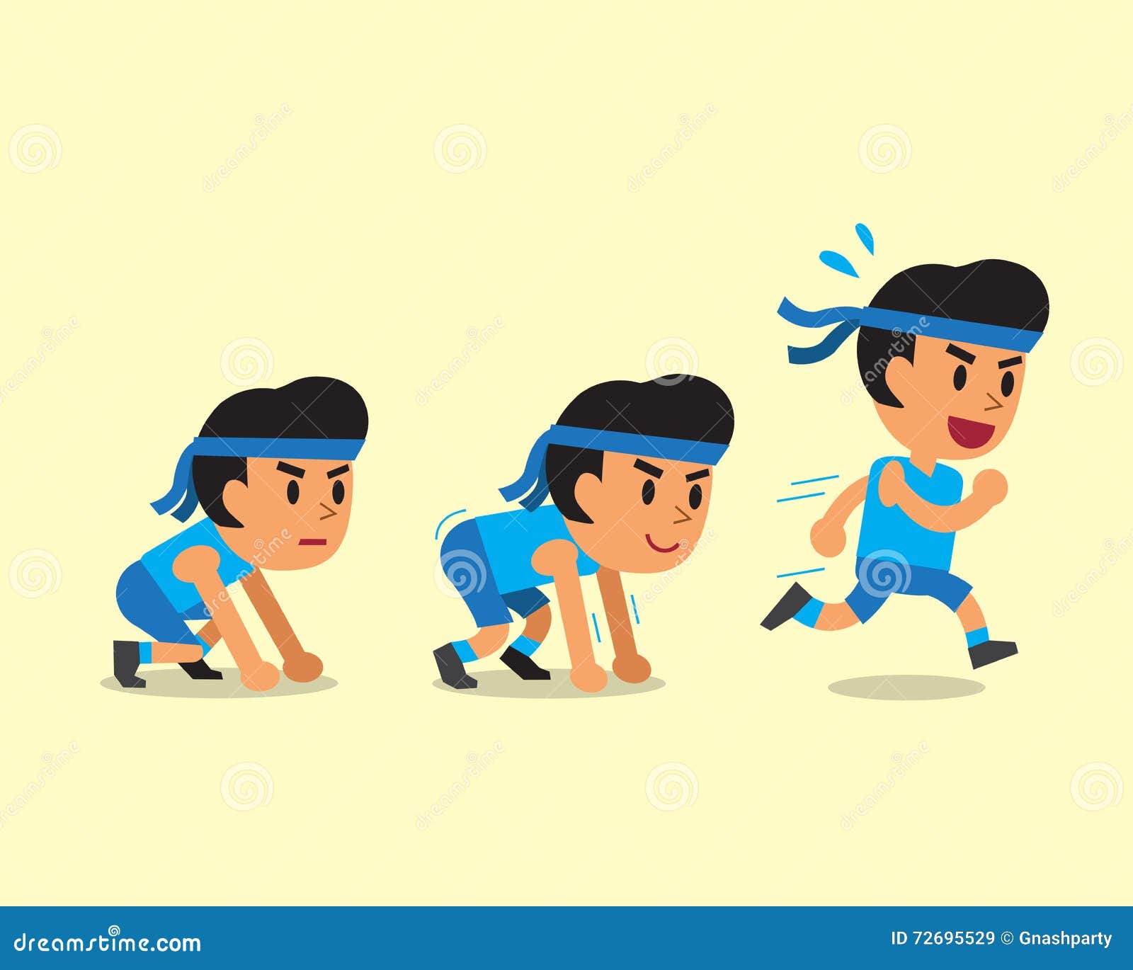 Cartoon man running step stock vector. Illustration of graphic - 72695529
