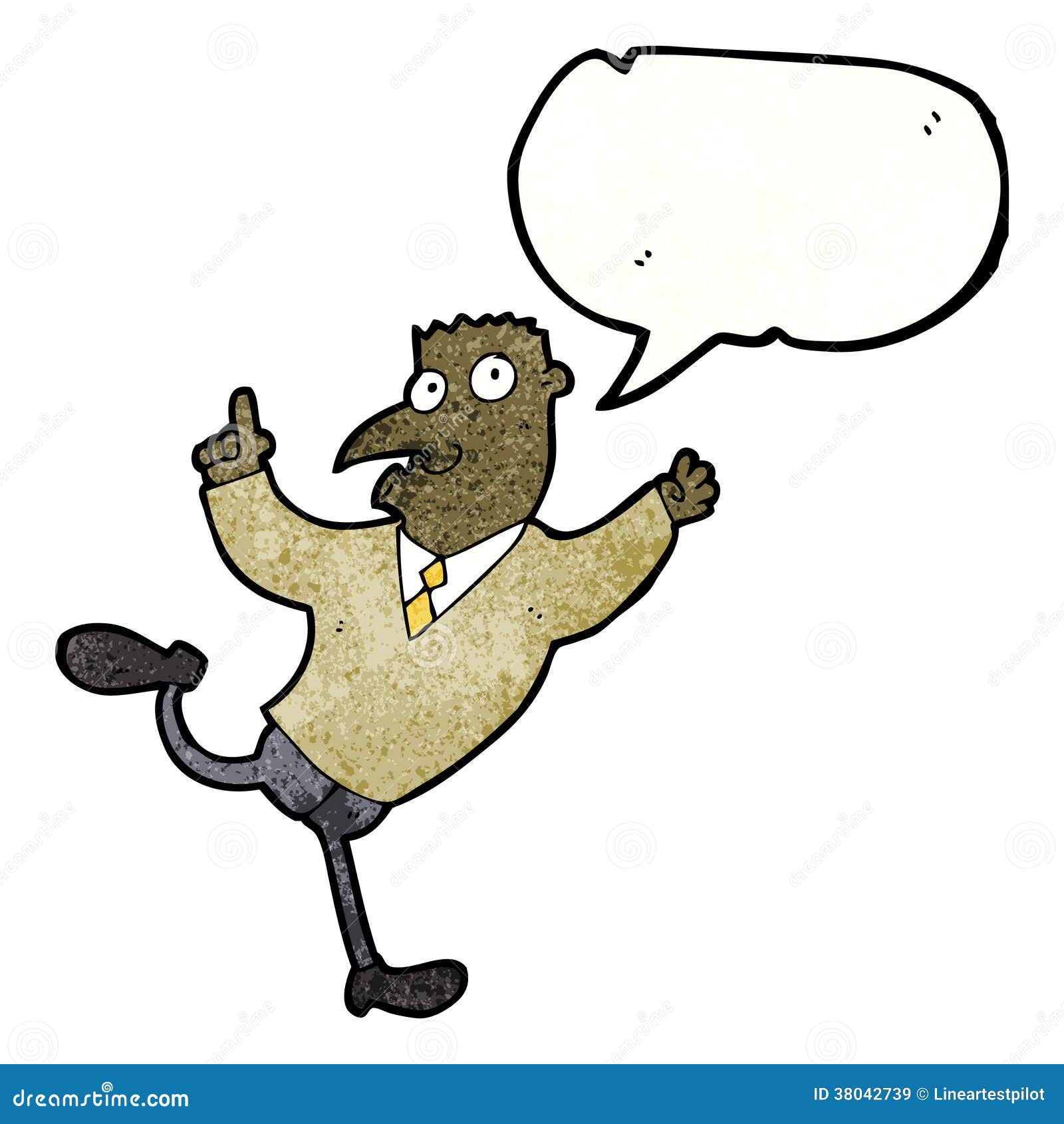 Cartoon Man Running To Explain Stock Vector - Illustration of speech ...