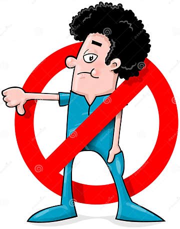 Cartoon man saying no stock vector. Illustration of prohibited - 19948357