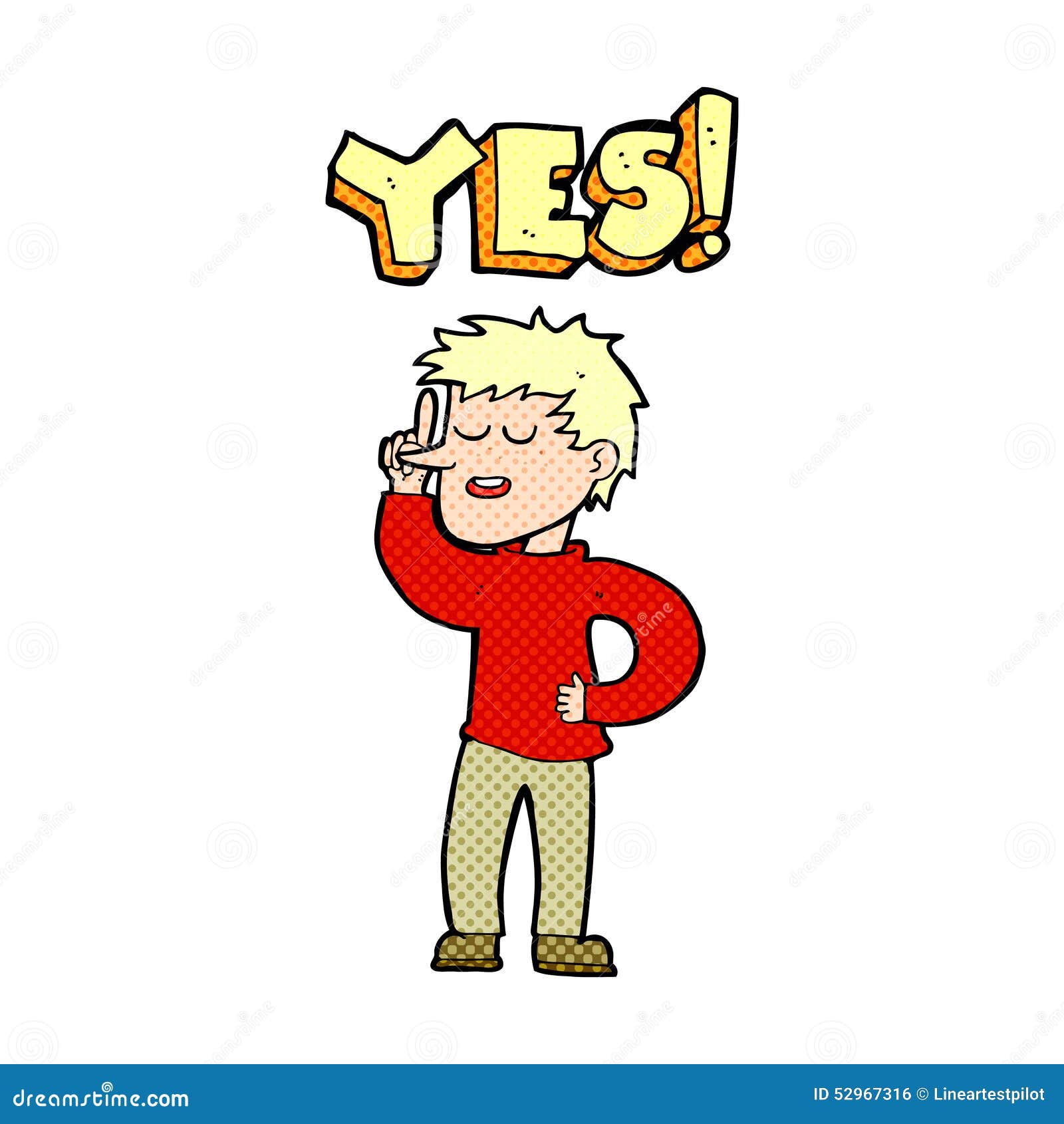 Cartoon man saying yes stock illustration. Illustration of cartoon ...