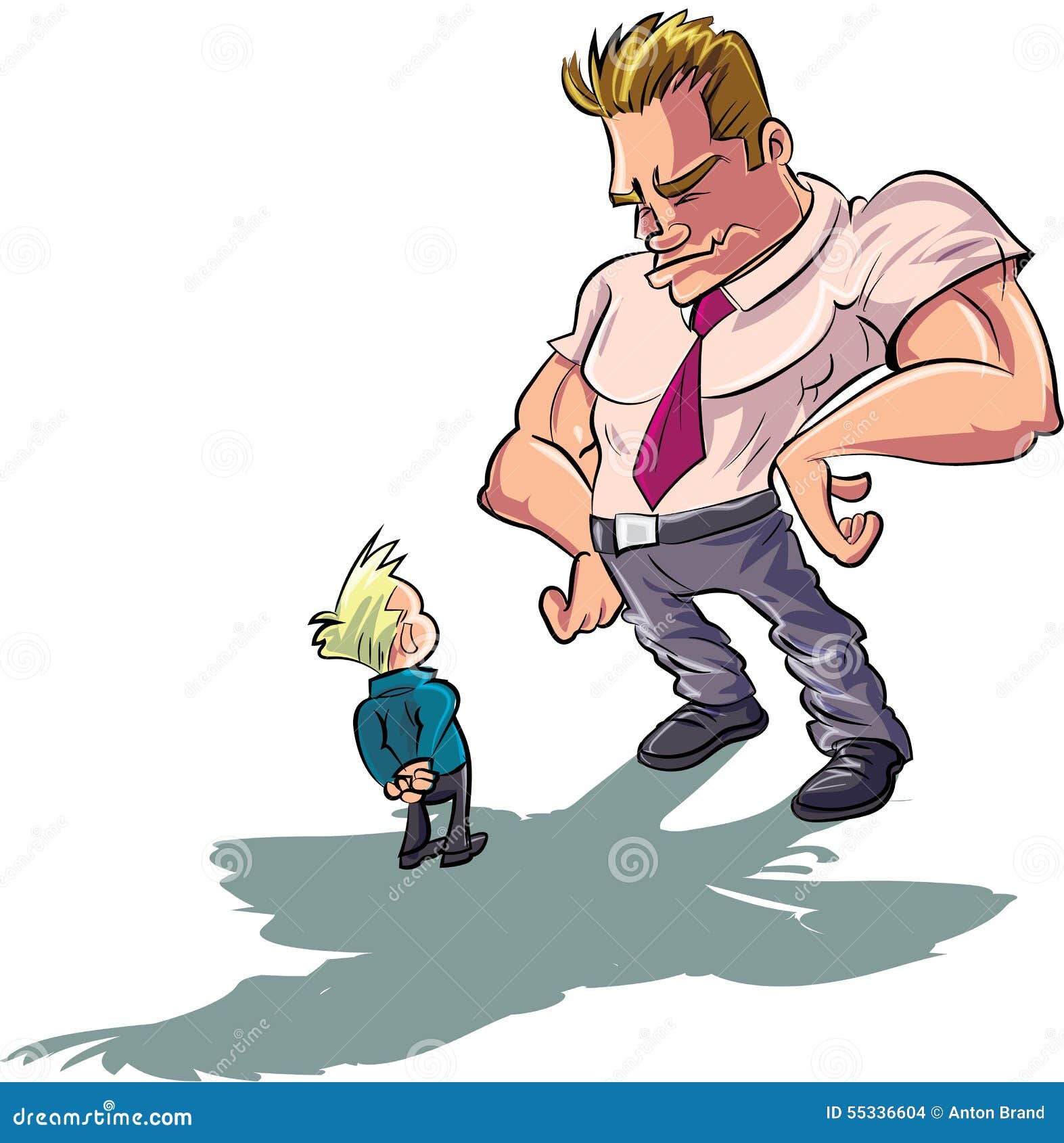 Cartoon Man Scolding a Little Boy Stock Vector - Illustration of ...