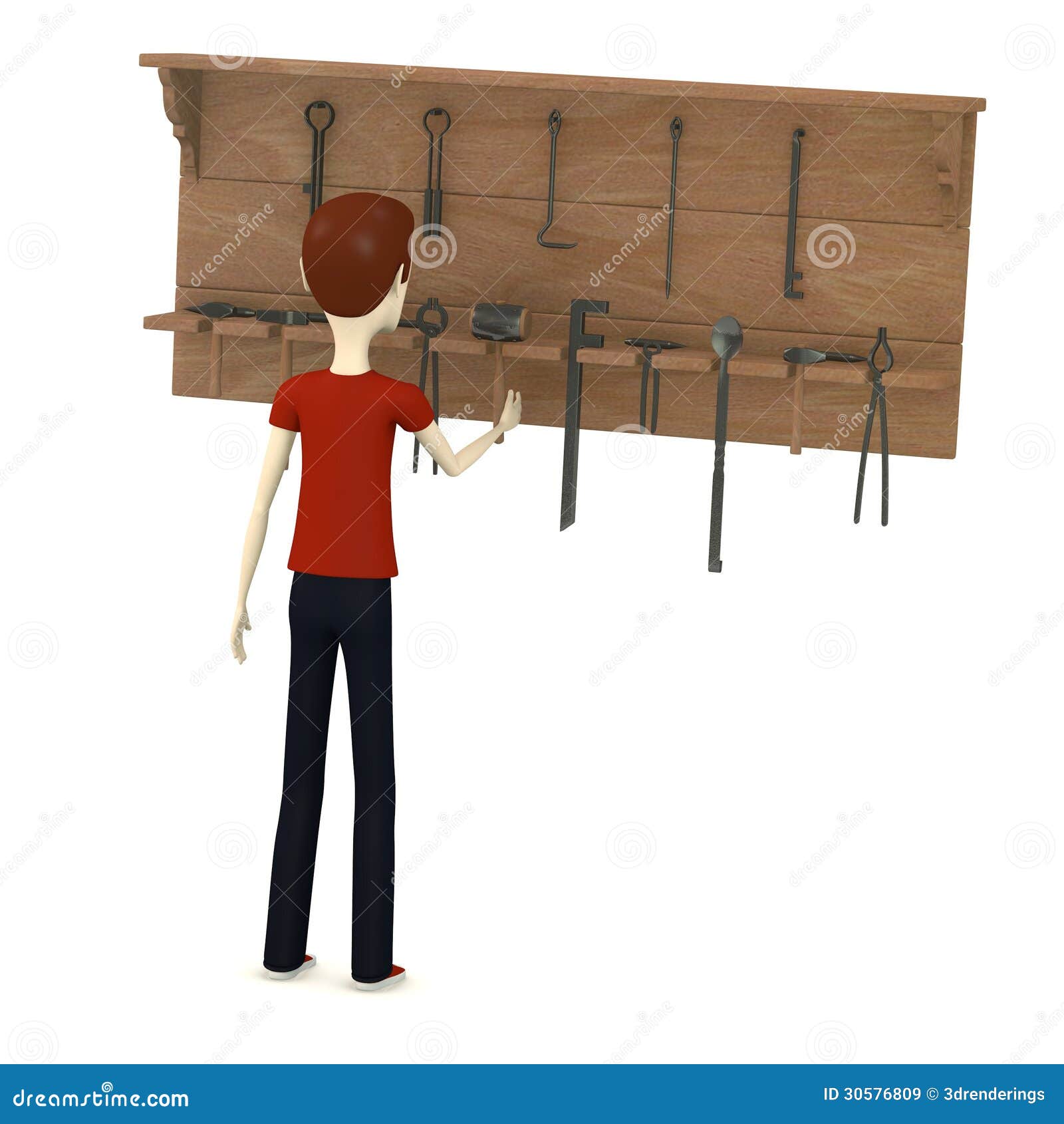 Cartoon man with shelf stock illustration. Illustration of shelf - 30576809