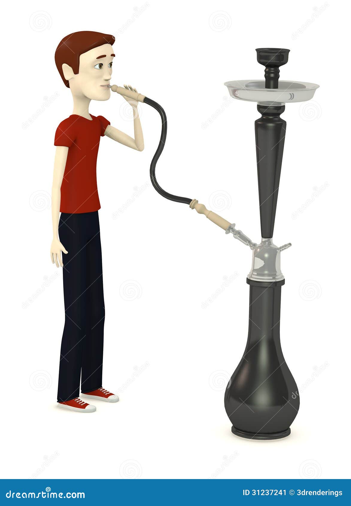 Cartoon man with shisha stock illustration. Illustration of character ...