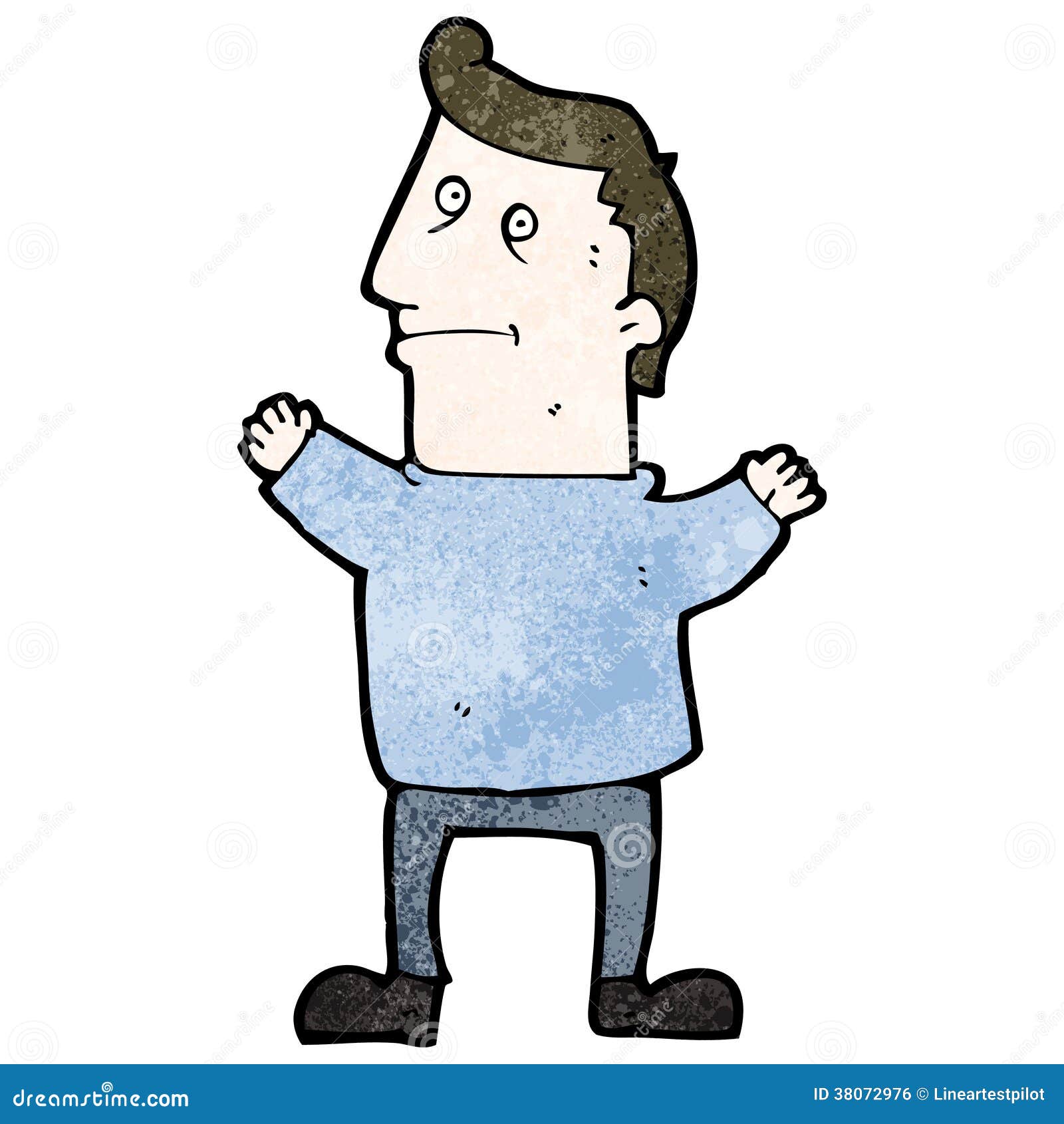 Cartoon man shrugging stock vector. Illustration of hand - 38072976