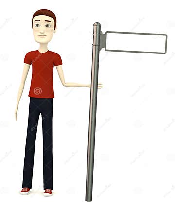 Cartoon man with sign stock illustration. Illustration of transparent ...
