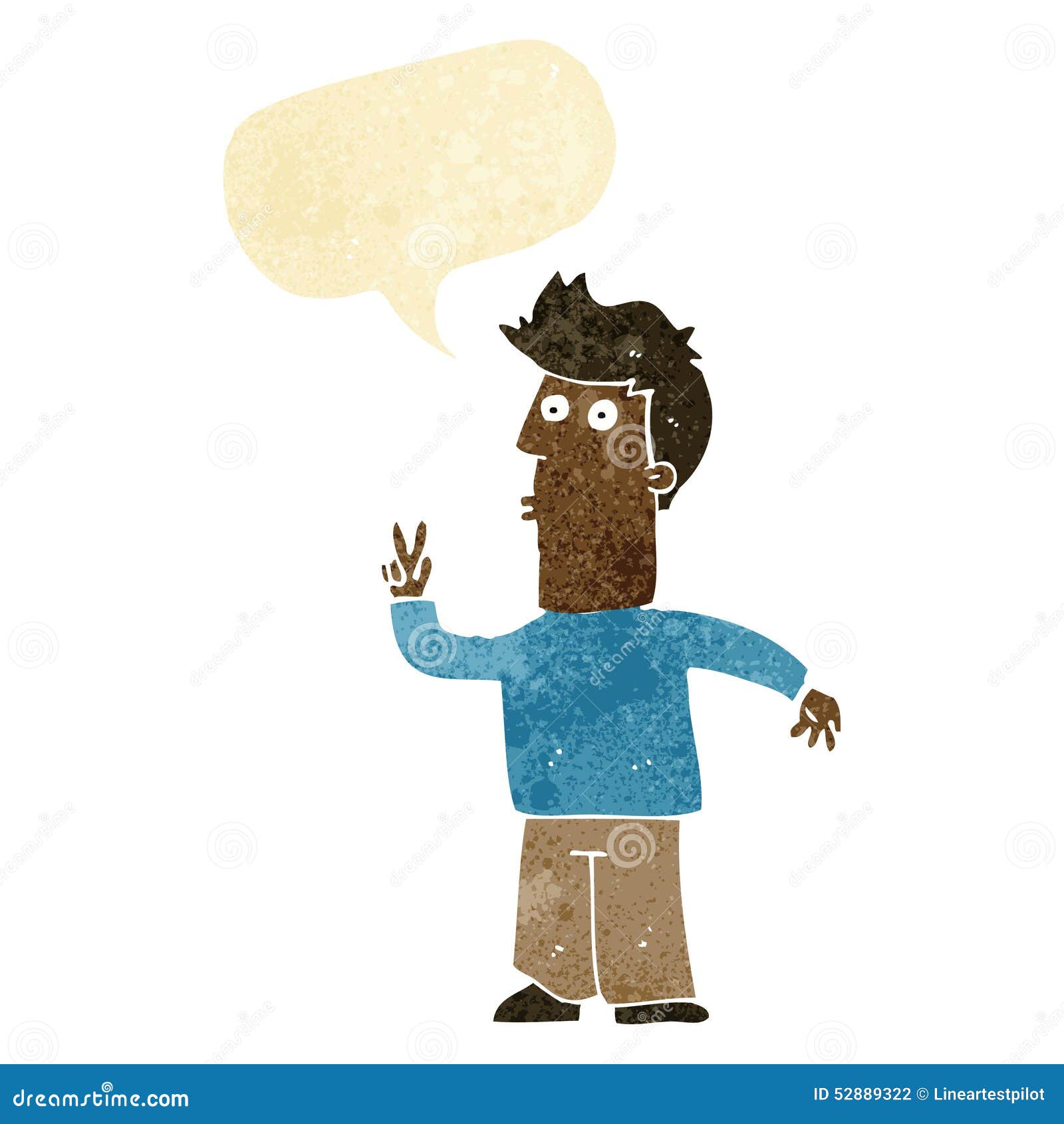 Cartoon Man Signalling With Hand With Speech Bubble Royalty-Free Stock ...