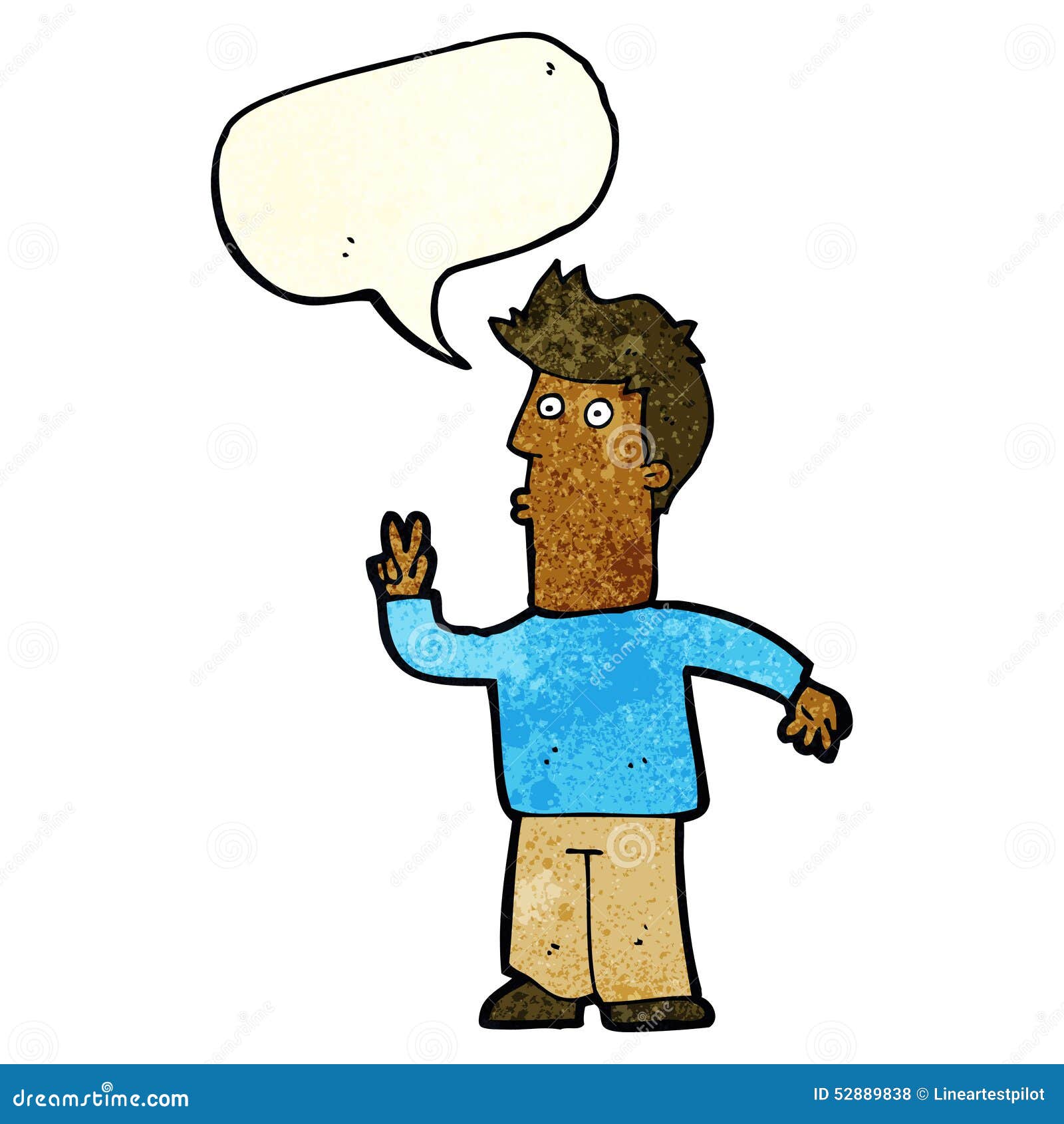 Cartoon Man Signalling With Hand With Speech Bubble Royalty-Free Stock ...