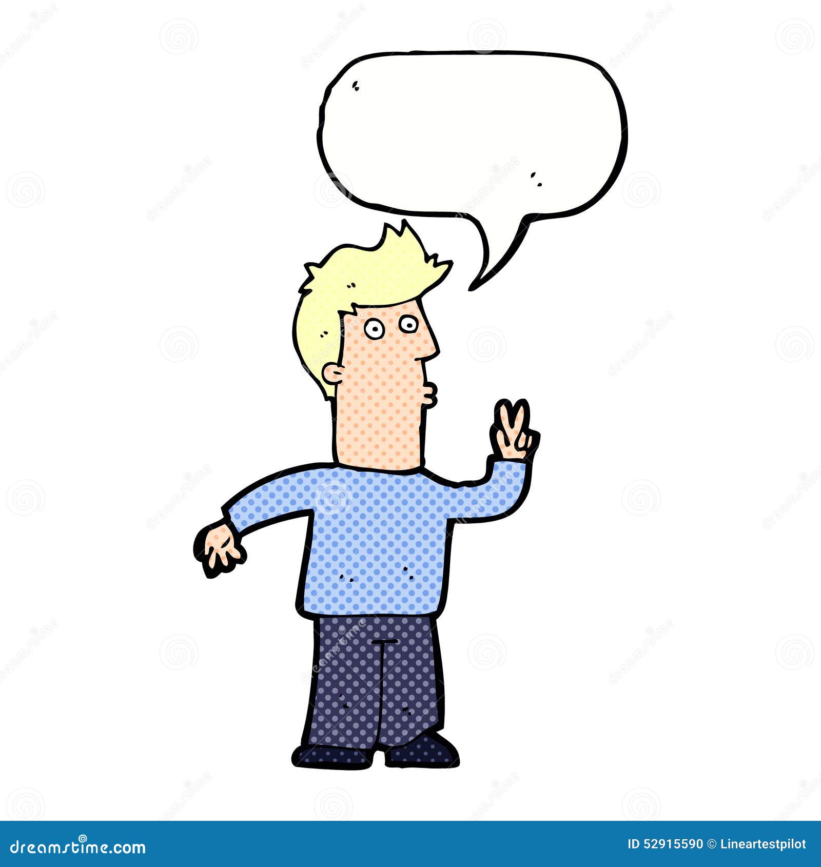 Cartoon Man Signalling With Hand With Speech Bubble Royalty-Free Stock ...