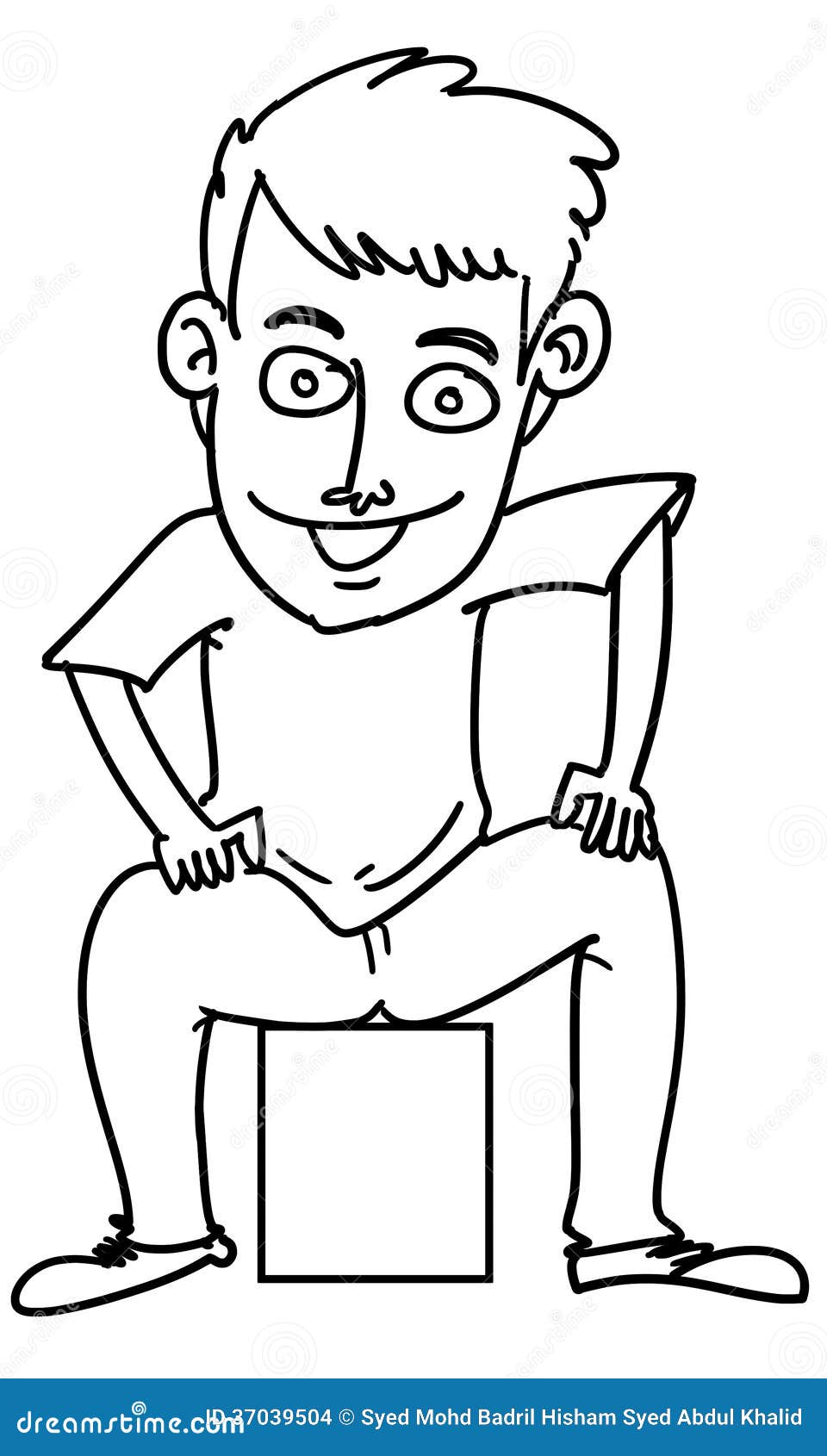 Cartoon man stock illustration. Illustration of blue - 37039504